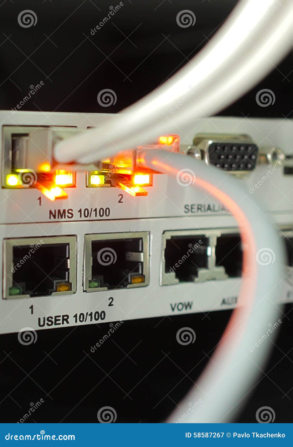 Network Cables Connected To Hub Stock Image - Image of broadband ...