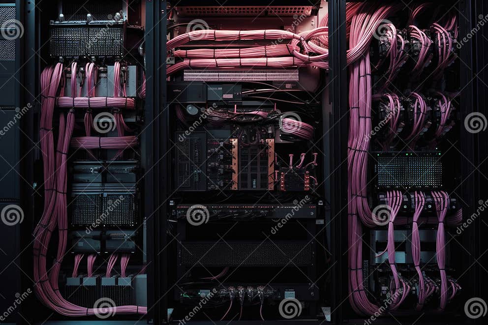 Network Cables Connected To a Mainframe Computer Stock Illustration ...
