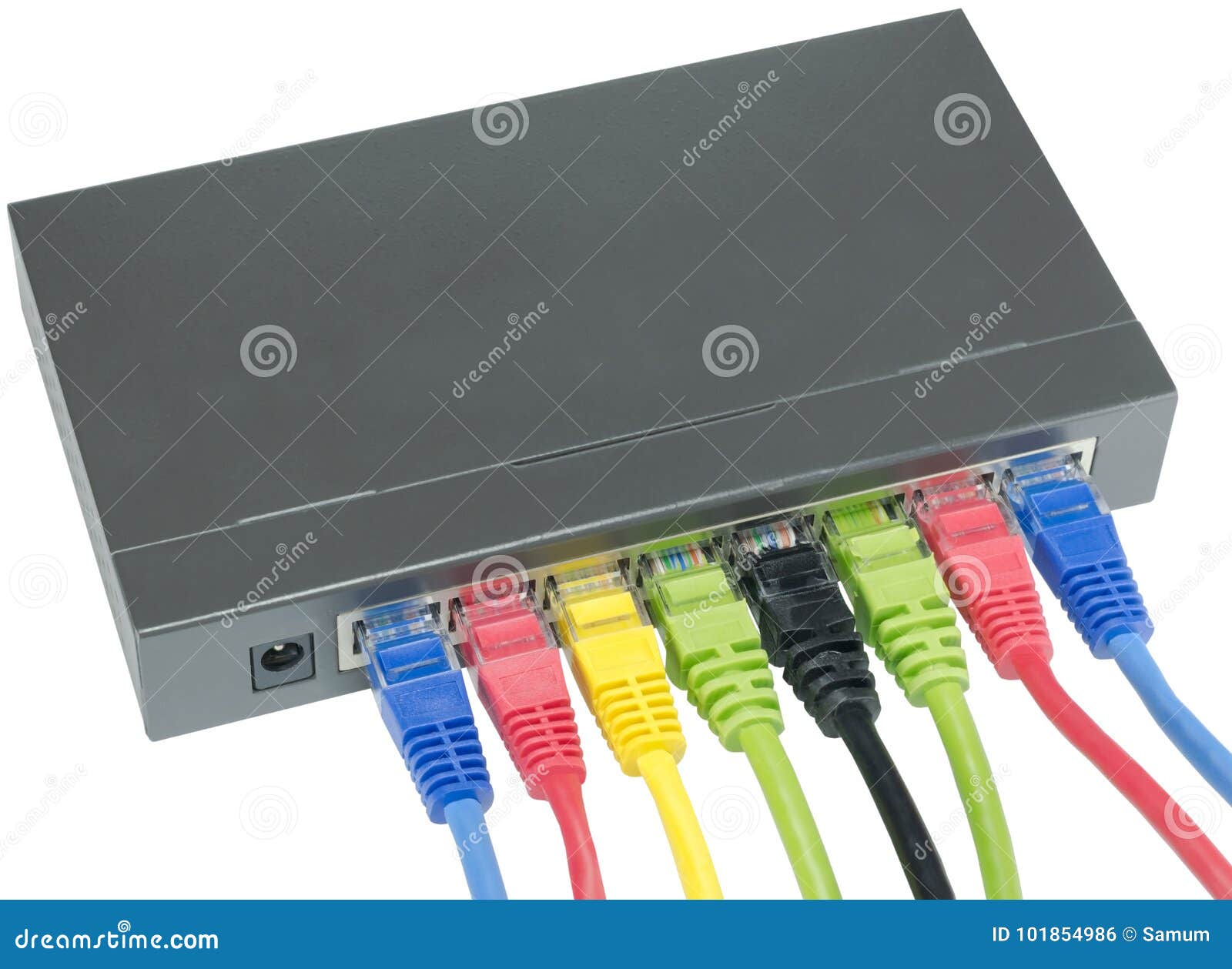 Network Cables Connected To Router Stock Photo - Image of equipment ...