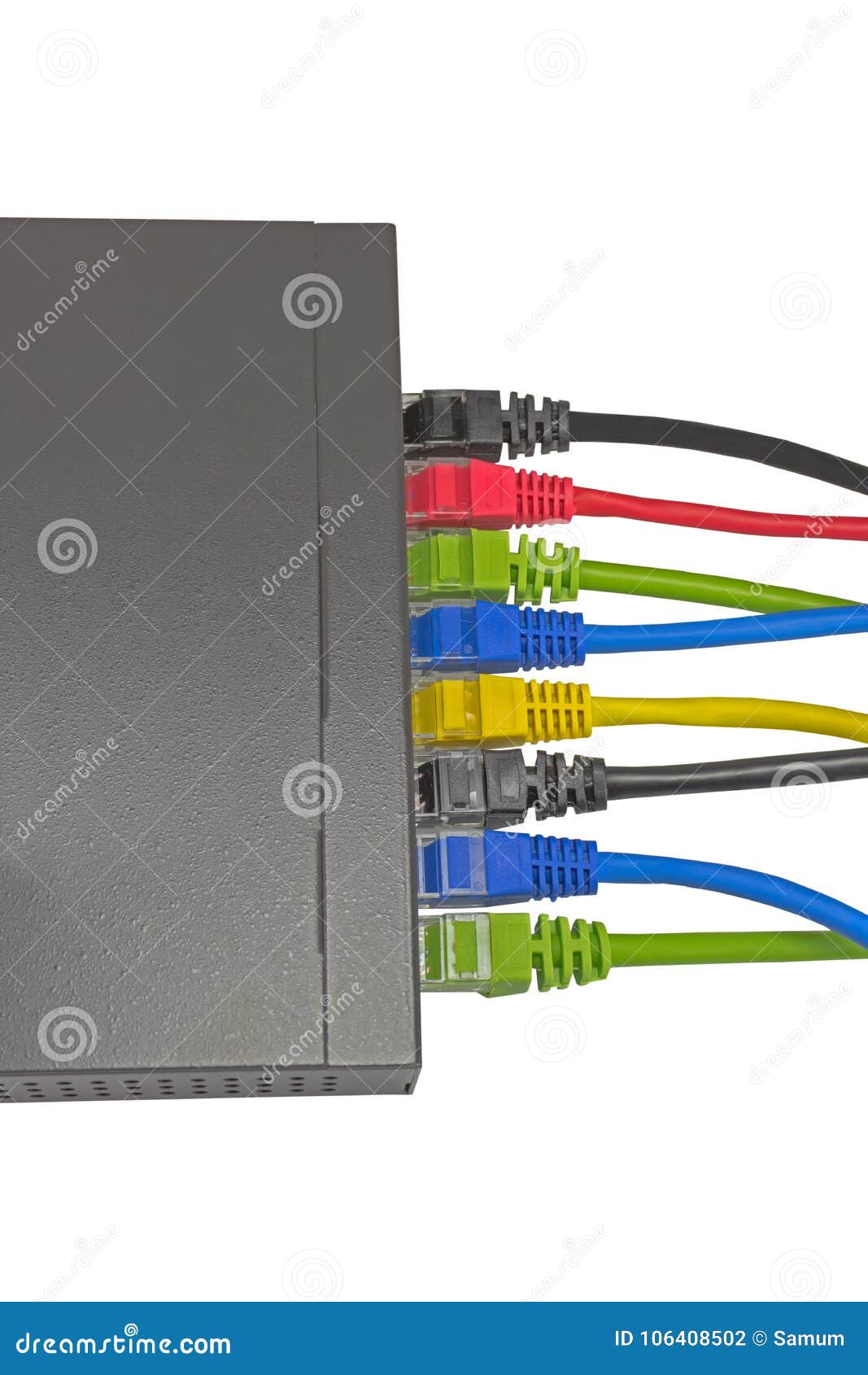 Network Cables Connected To Router Stock Photo - Image of line, single ...