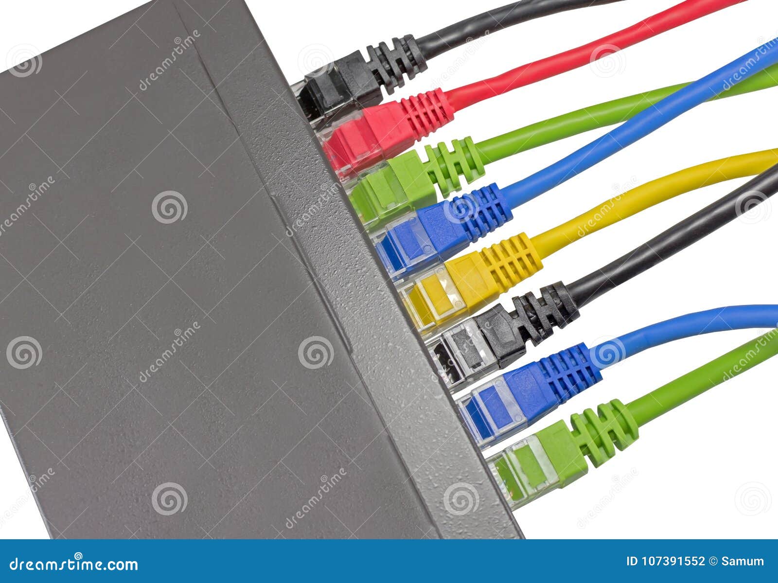Network Cables Connected To Router Stock Photo - Image of equipment ...