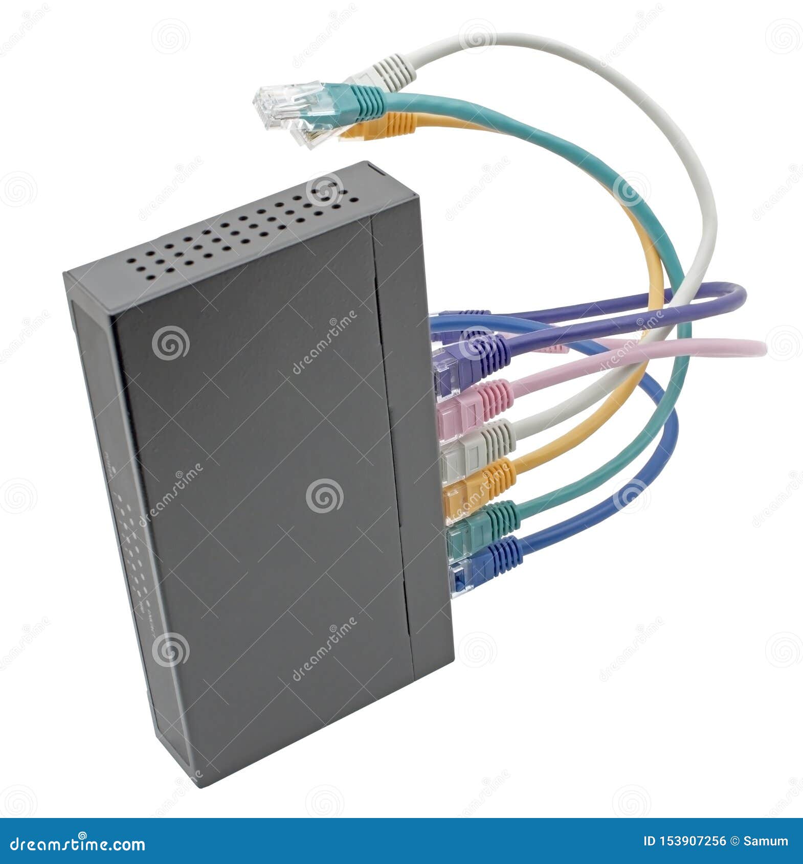 Network Cables Connected To Router Stock Photo - Image of digital, rj45 ...