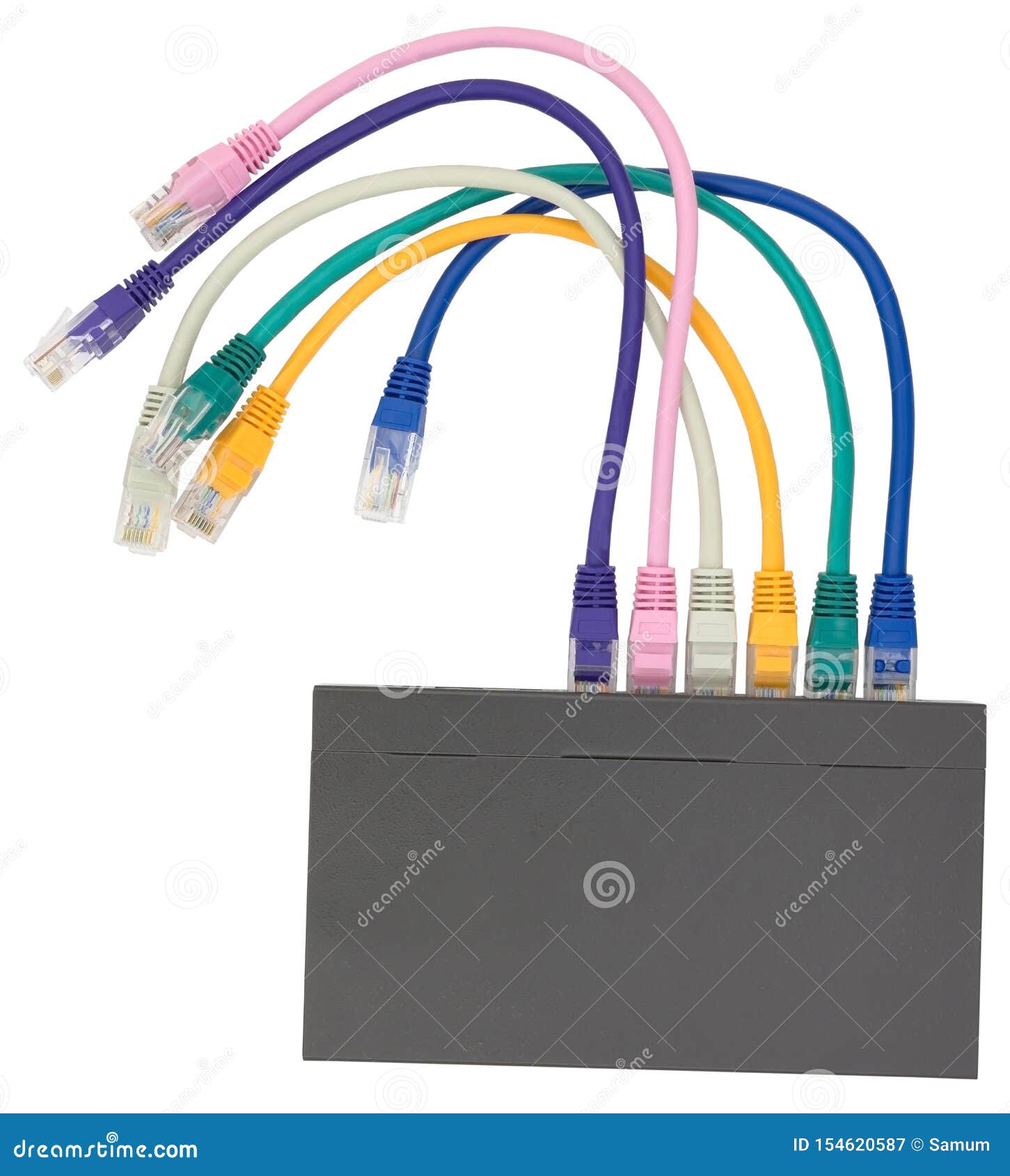 Network Cables Connected To Router Stock Image - Image of connect ...
