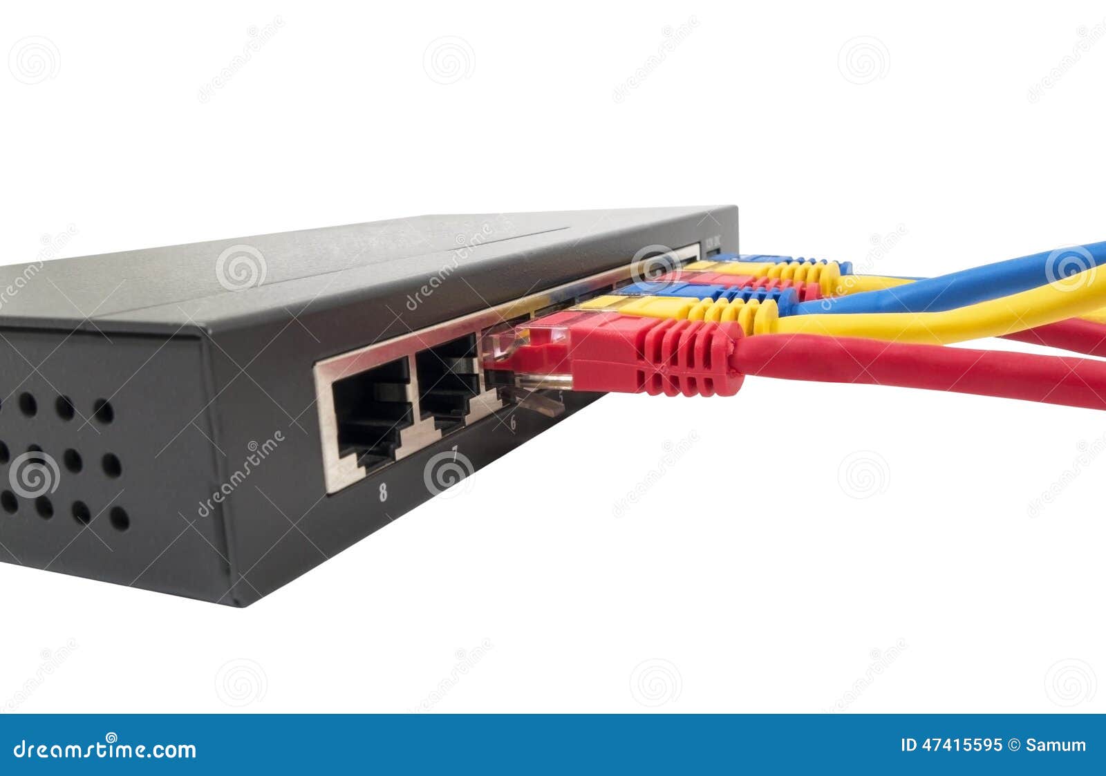 Network Cables Connected To Router Stock Image - Image of center, cord ...