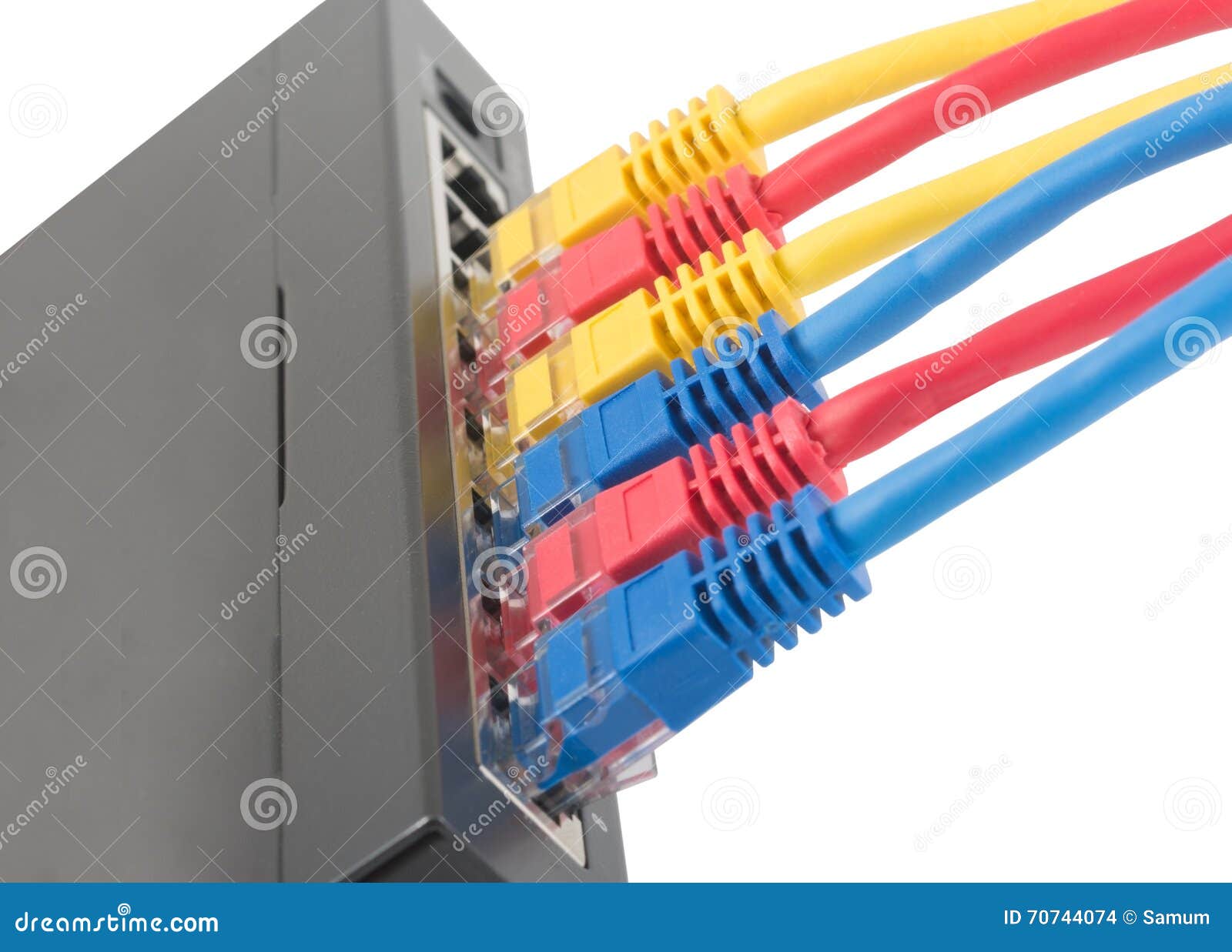 Network Cables Connected To Router Stock Photo - Image of connector ...