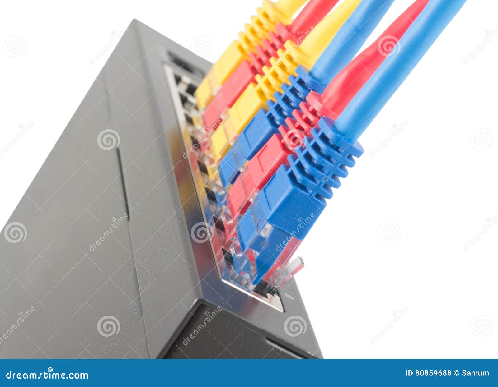 Network Cables Connected To Router Stock Photo - Image of communication ...