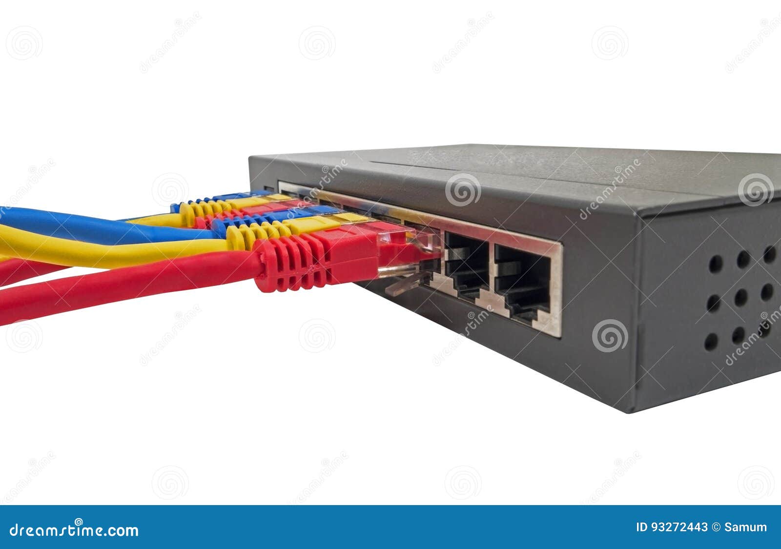 Network Cables Connected To Router Stock Image - Image of security ...
