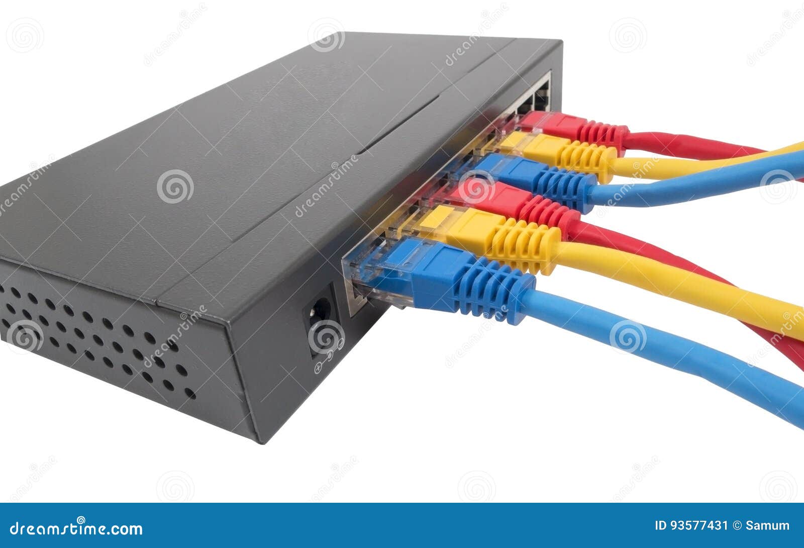 Network Cables Connected To Router Stock Image - Image of link, router ...