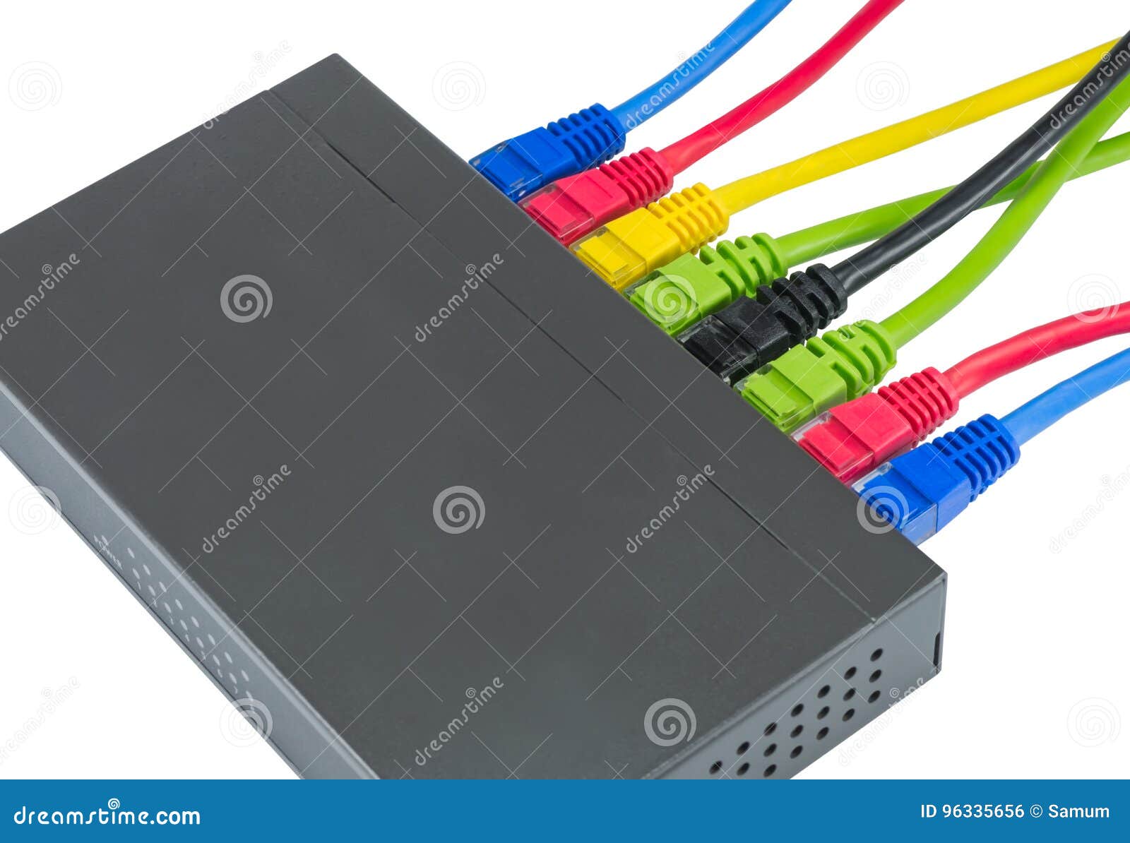 Network Cables Connected To Router Stock Photo - Image of closeup, rj45 ...