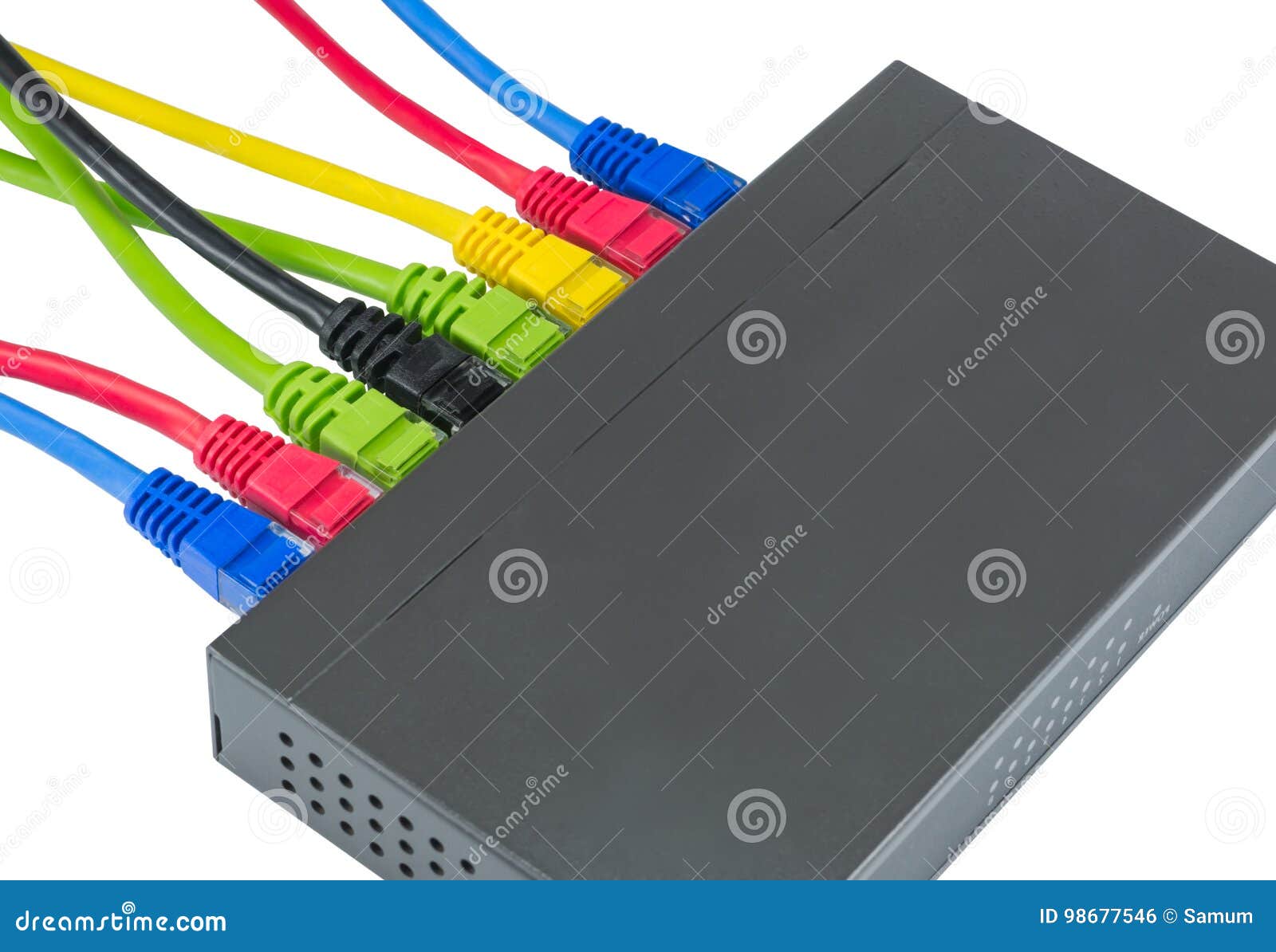 Network Cables Connected To Router Stock Photo - Image of internet ...