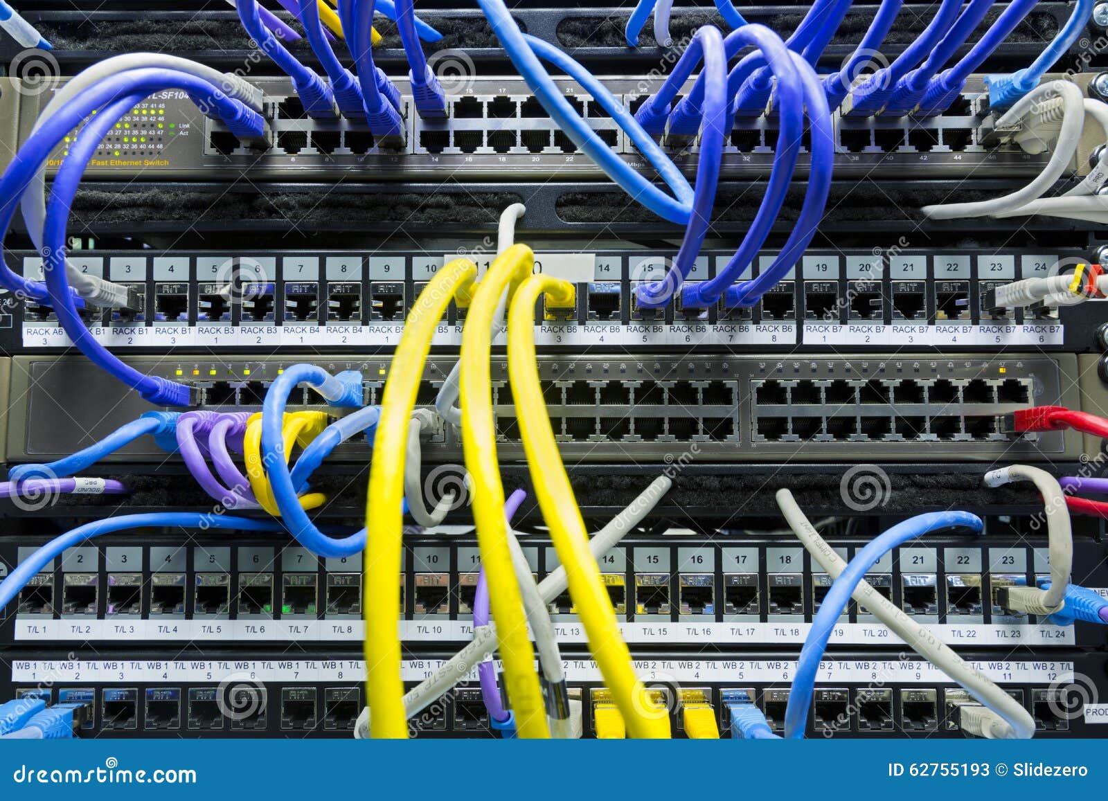 Network Cables Connected To the Server Stock Image - Image of provider ...