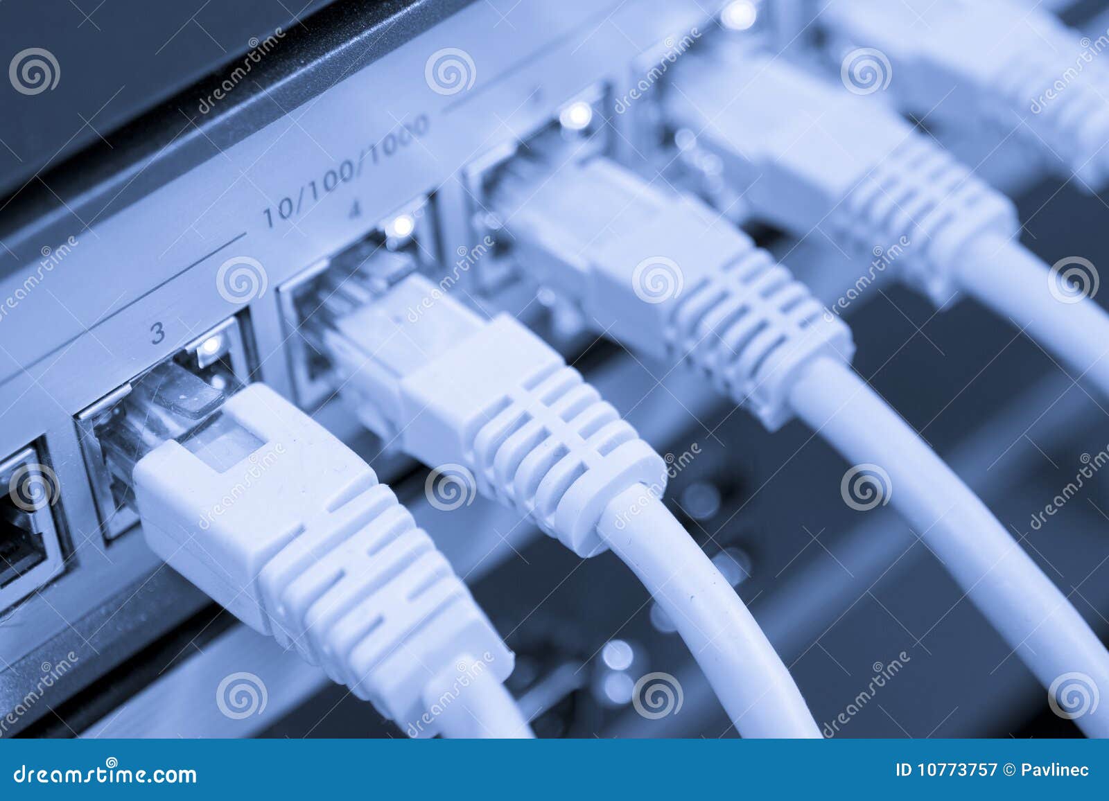 Network Cables Connected To Switch Stock Image - Image of ethernet ...