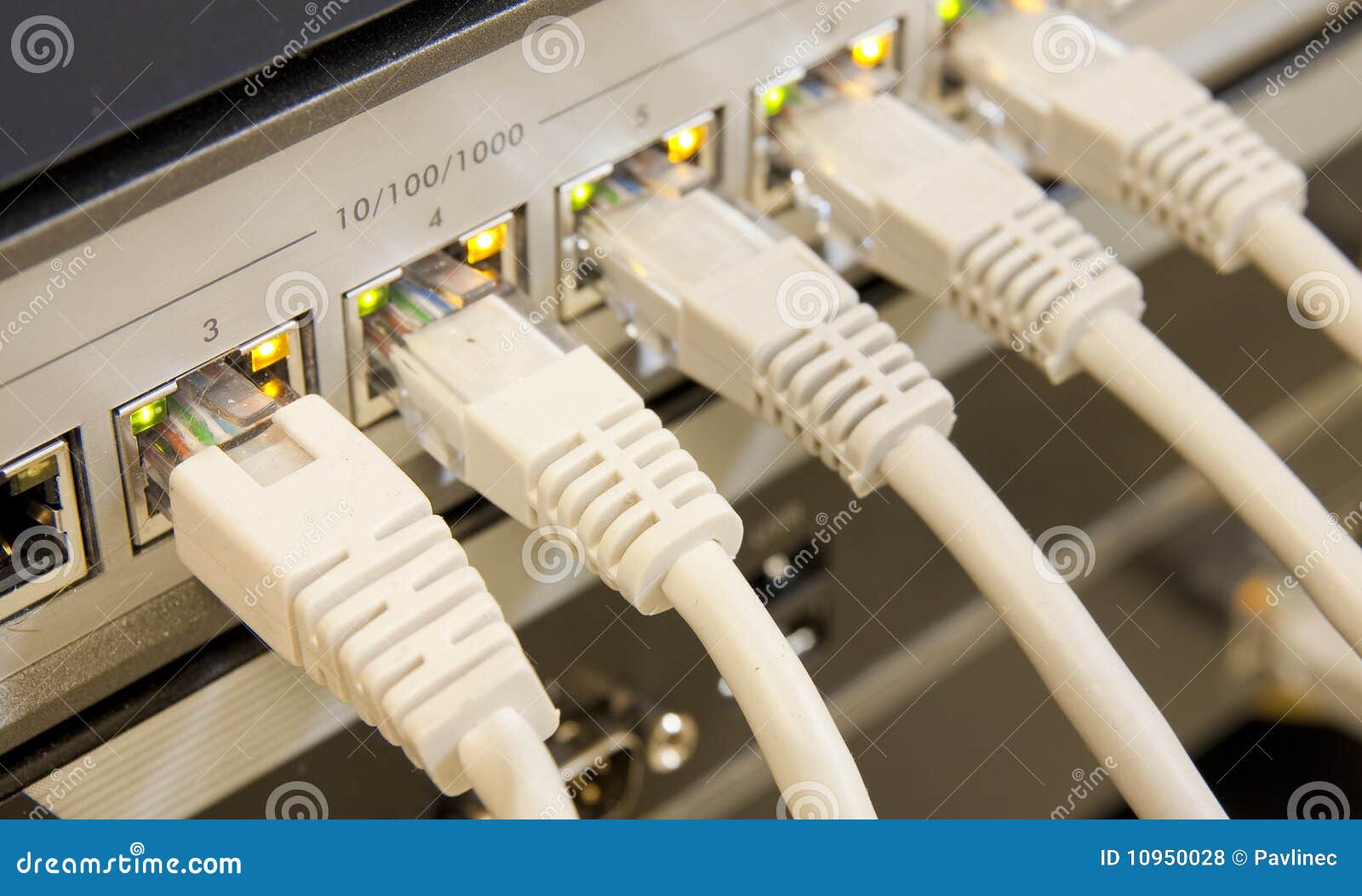 Network Cables Connected To Switch Stock Photo - Image of network ...