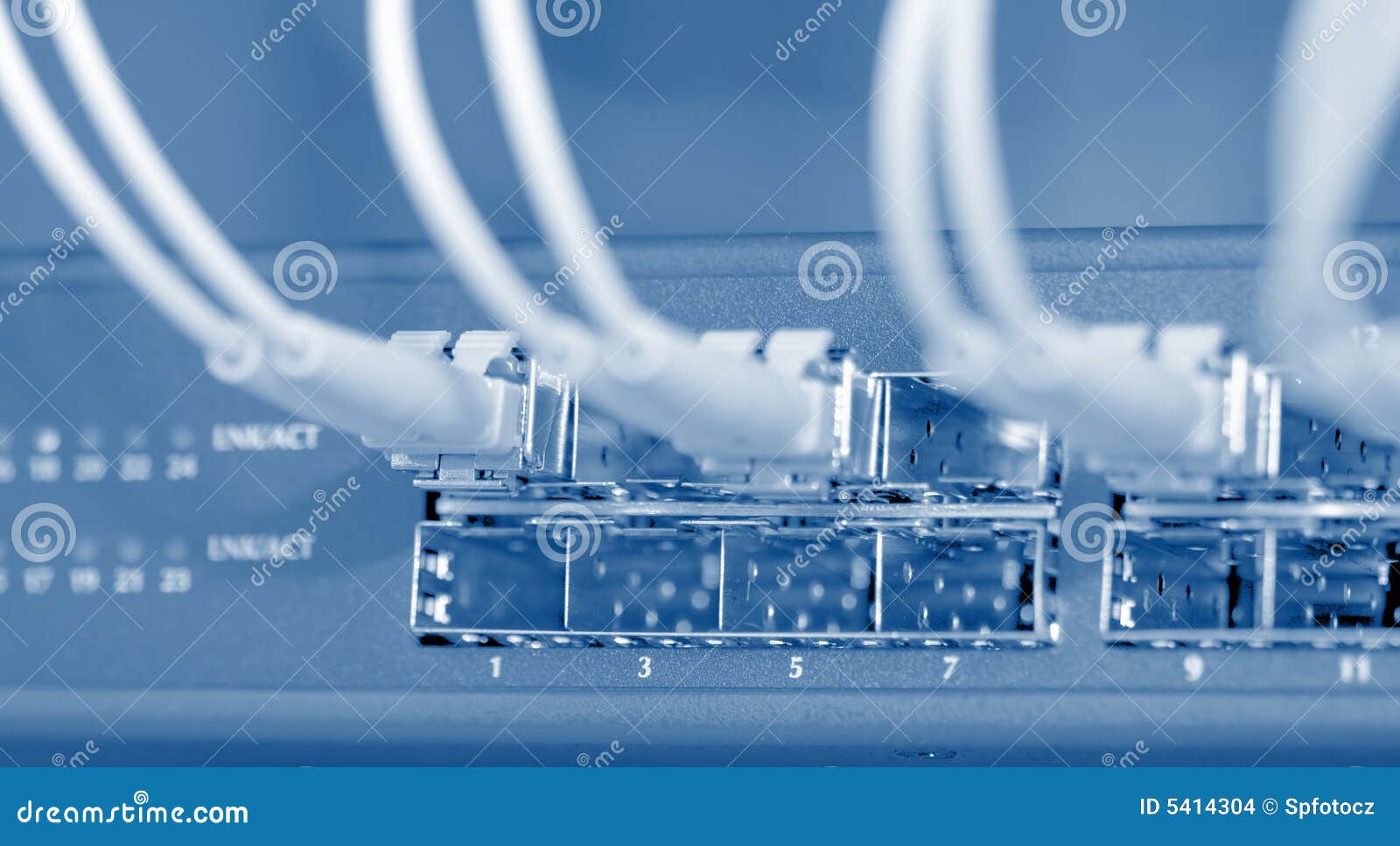 Network Cables Connected To a Switch Stock Photo - Image of center ...