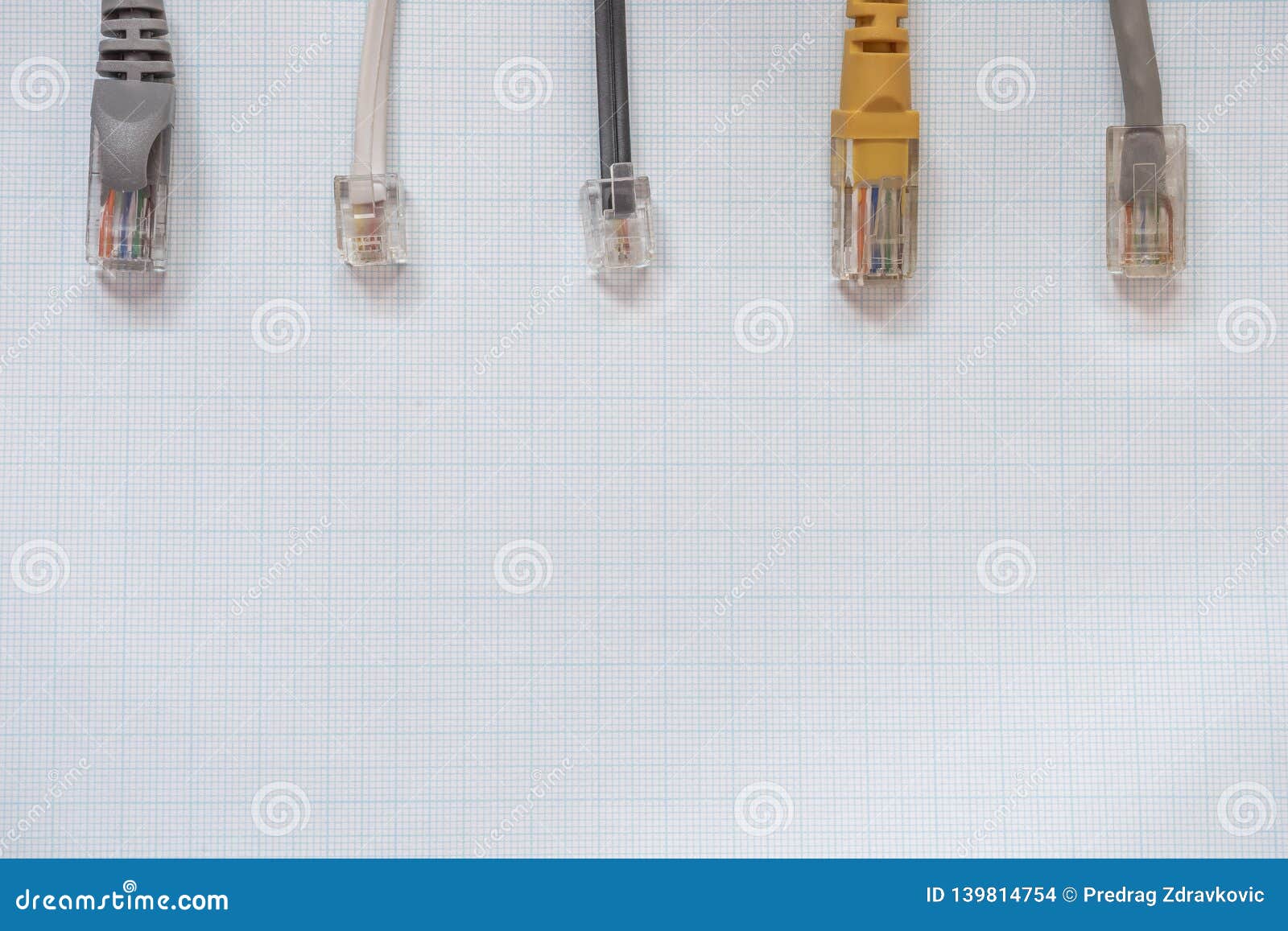 Network Cables for Connection on a Millimeter Background Stock Photo ...