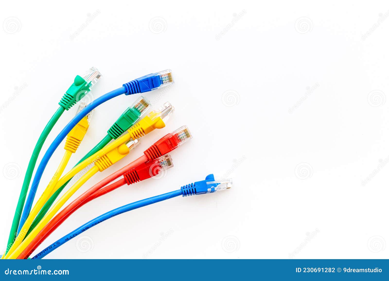 Network Cables and Electrical Wires, Top View Stock Photo - Image of ...