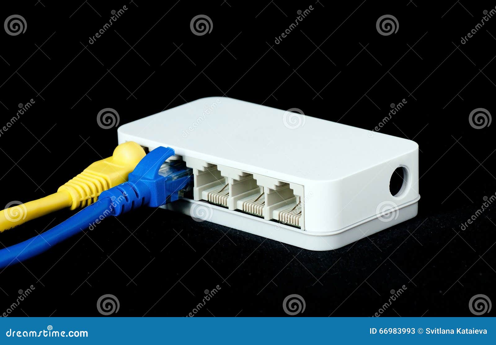 Network Cables RJ45 Connected To a Switch Stock Image - Image of ...
