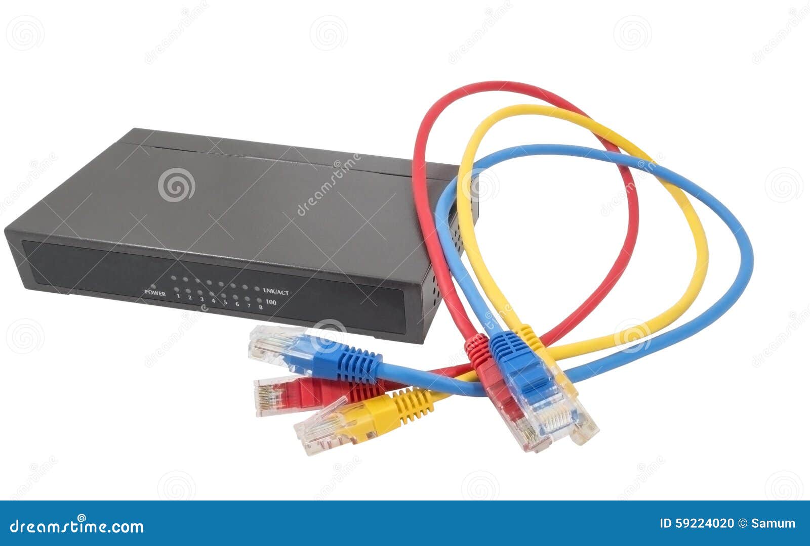 Network cables and router stock photo. Image of rj45 - 59224020