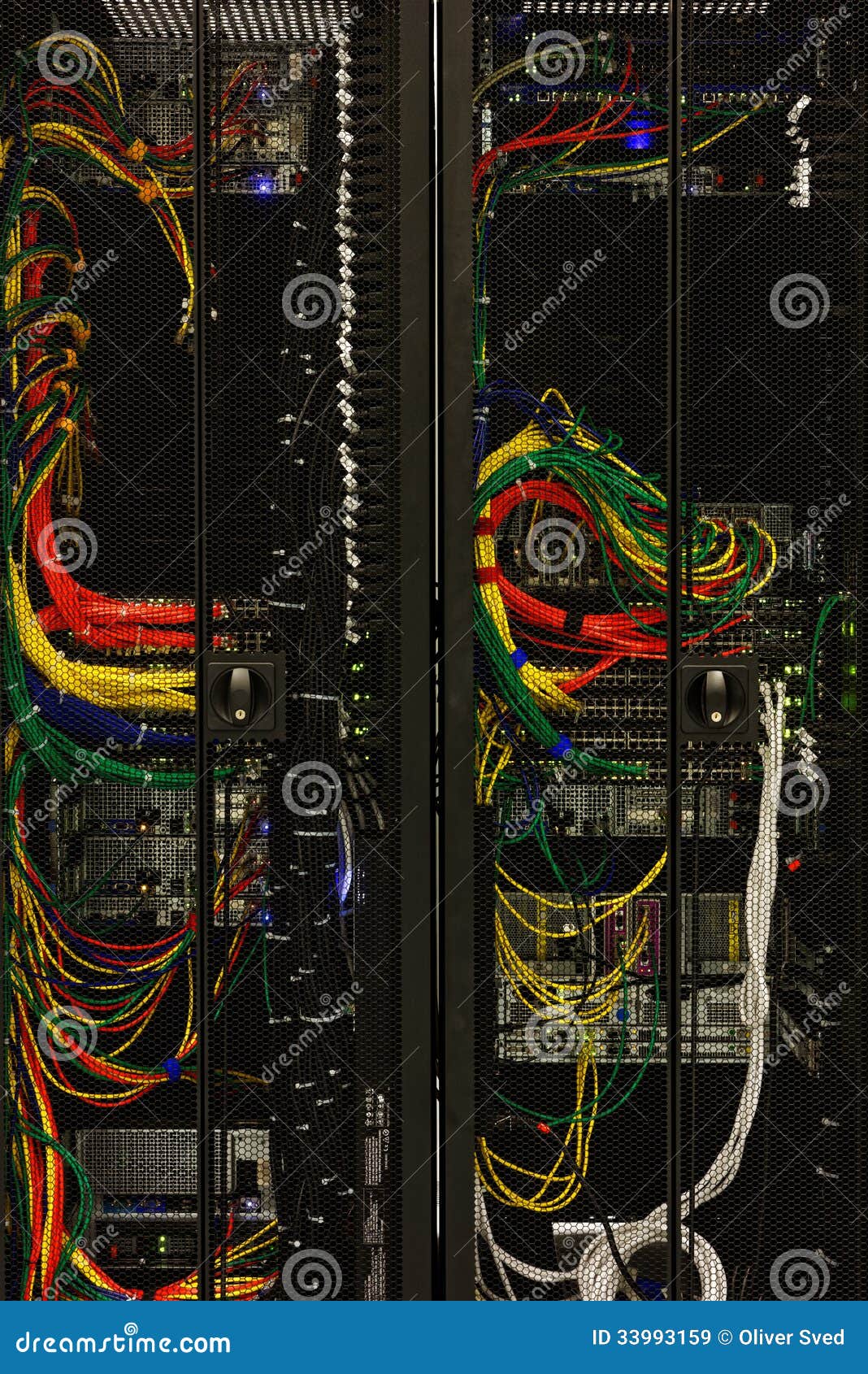 Network cables of a server stock image. Image of power - 33993159
