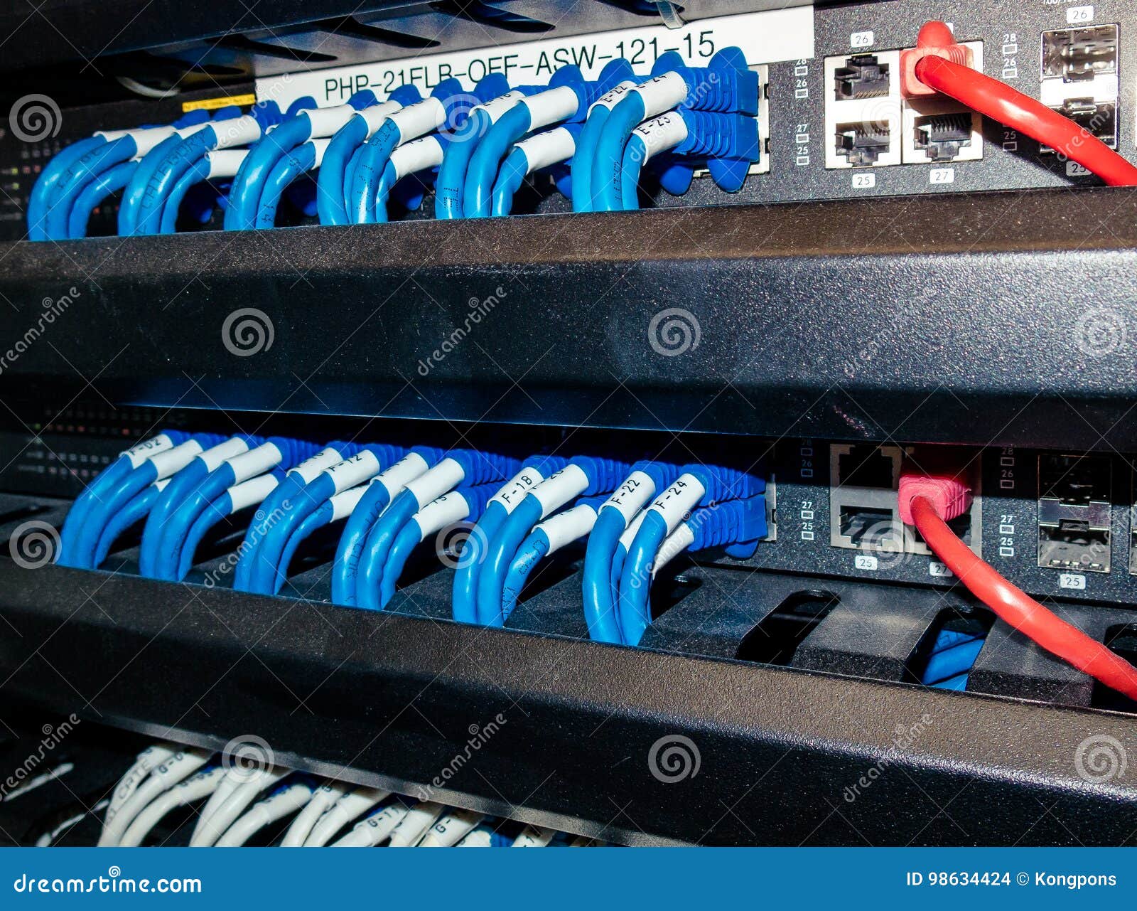 Network Cables in a Server Room Stock Photo - Image of digital, center ...