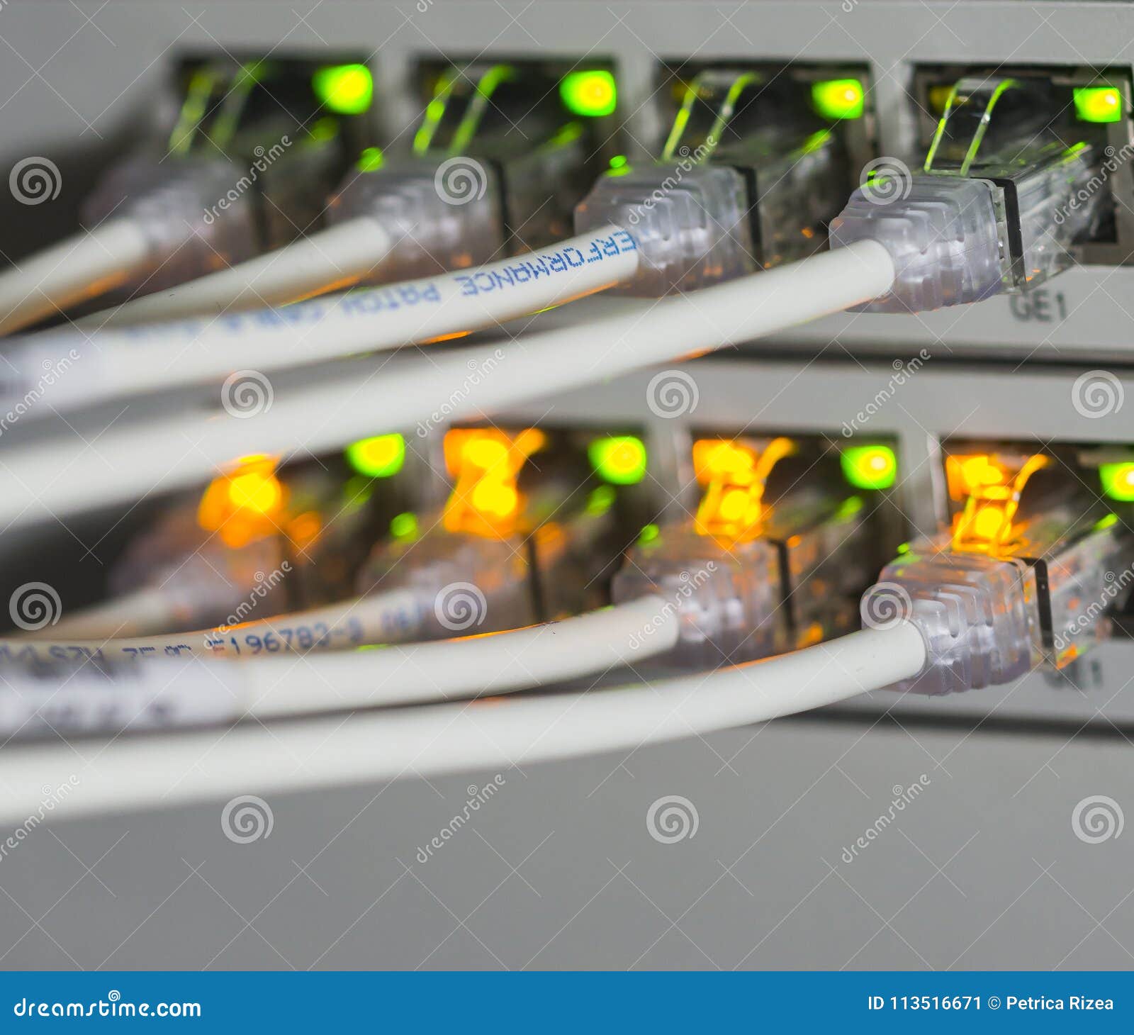 Network Cables and Servers in a Technology Data Center Stock Image ...