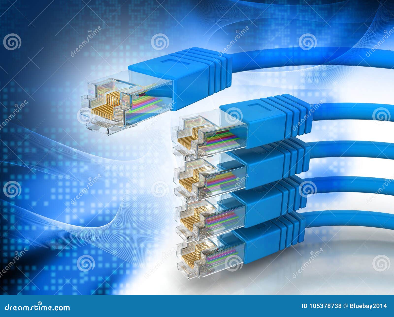 Network Cables Tech Background Stock Illustration - Illustration of ...
