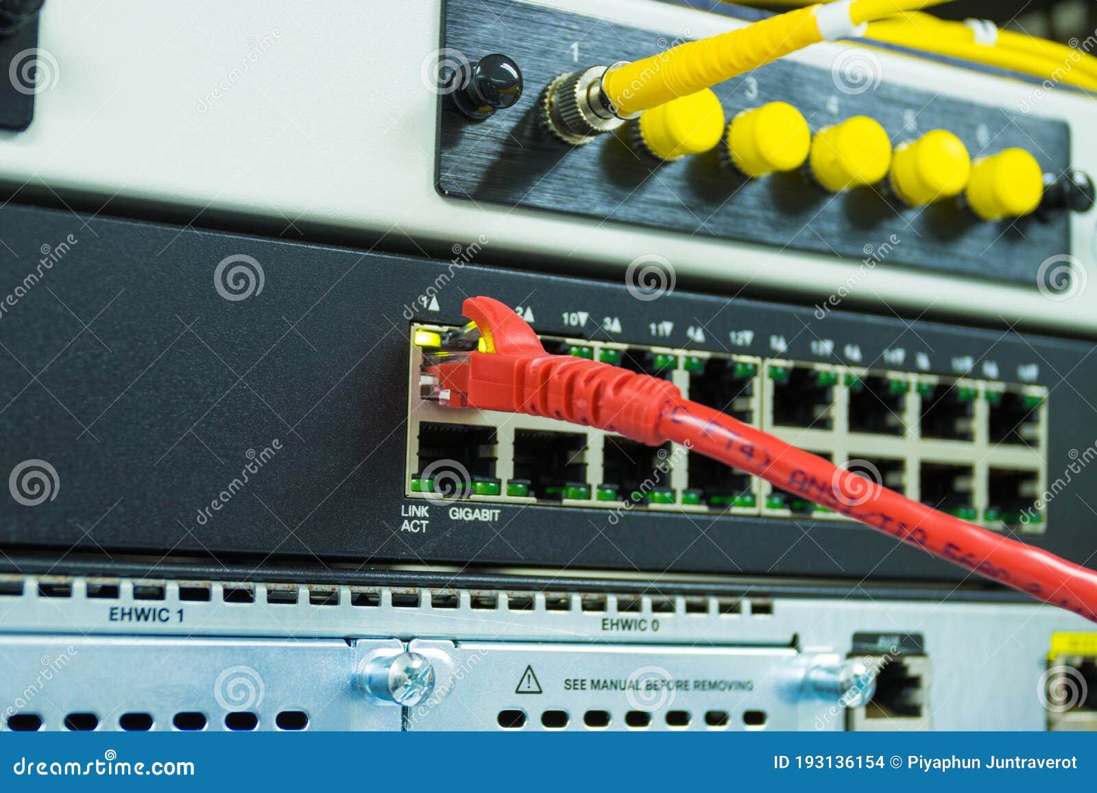 The Network Cables To Connect Lan Port Stock Photo - Image of computer ...