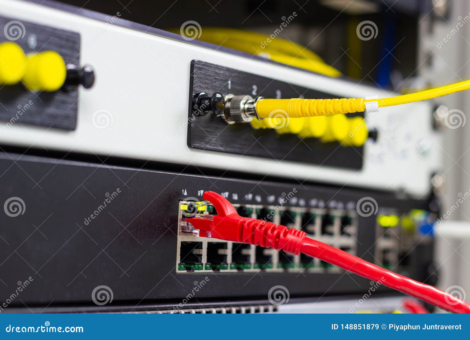 The Network Cables To Connect Lan Port Stock Image - Image of ...