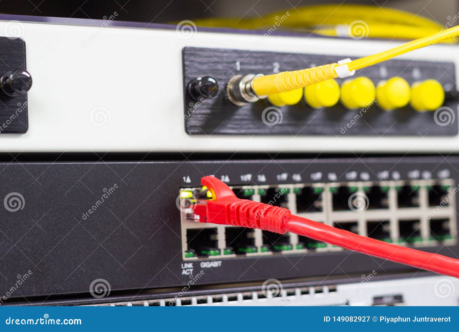The Network Cables To Connect Lan Port Stock Image - Image of ethernet ...