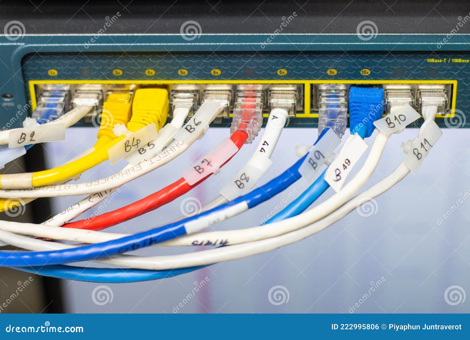 The Network Cables To Connect the Port of a Switch To Connect Internet ...