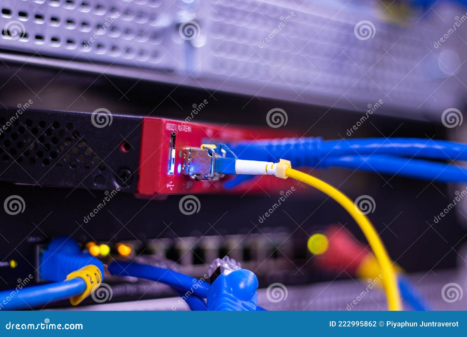 The Network Cables To Connect the Port of a Switch To Connect Internet ...
