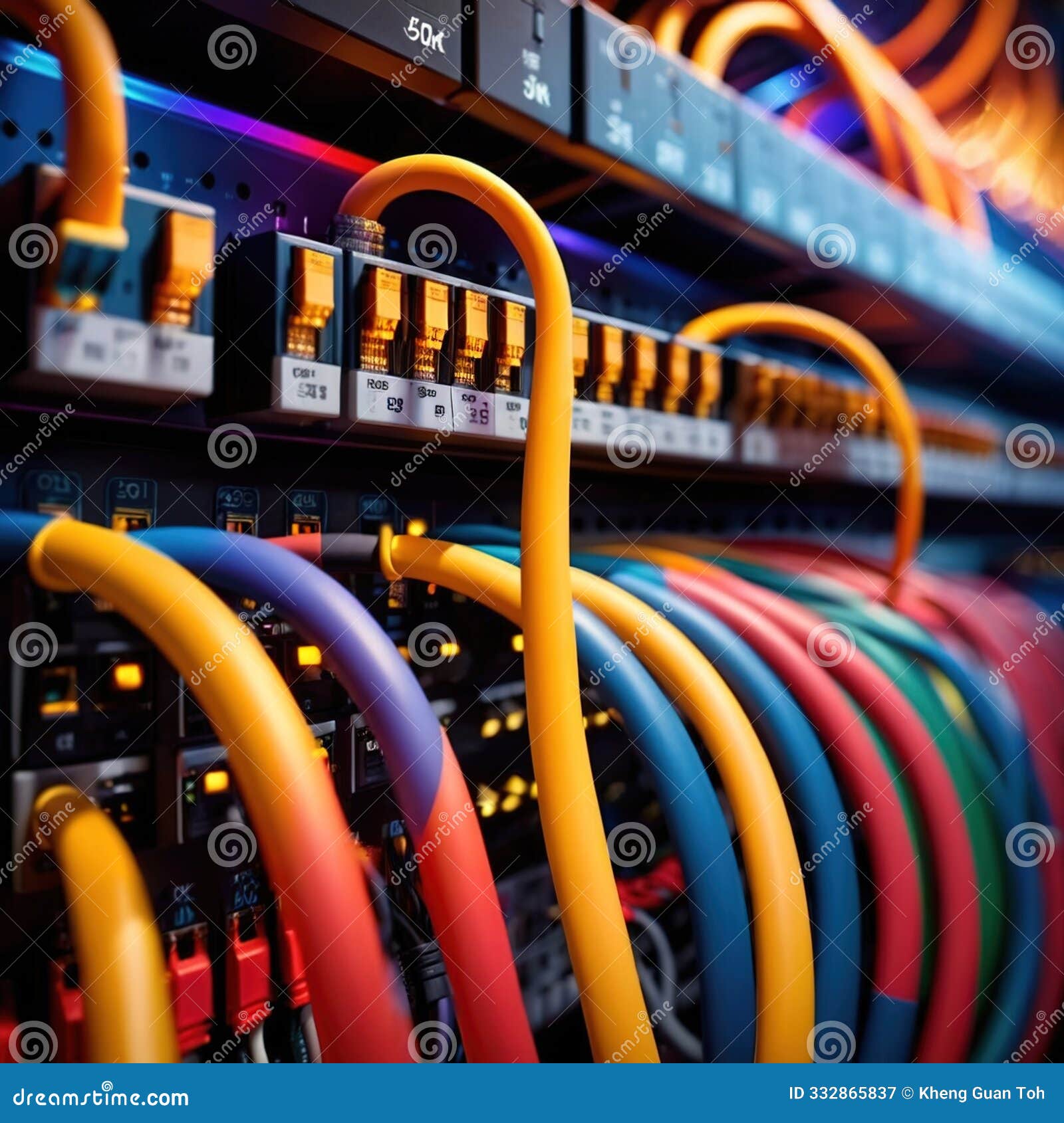 Network Cables Used in Data Center. Stock Illustration - Illustration ...