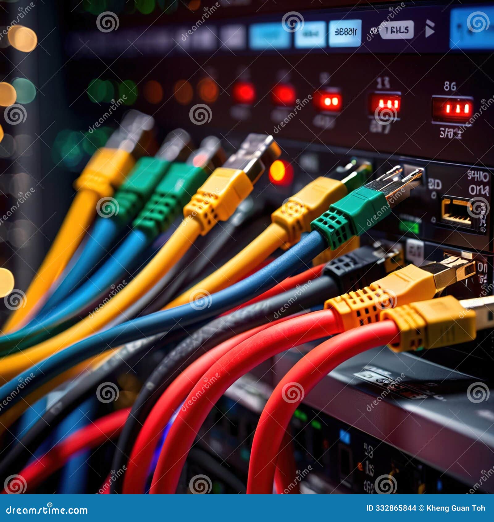 Network Cables Used in Data Center. Stock Illustration - Illustration ...