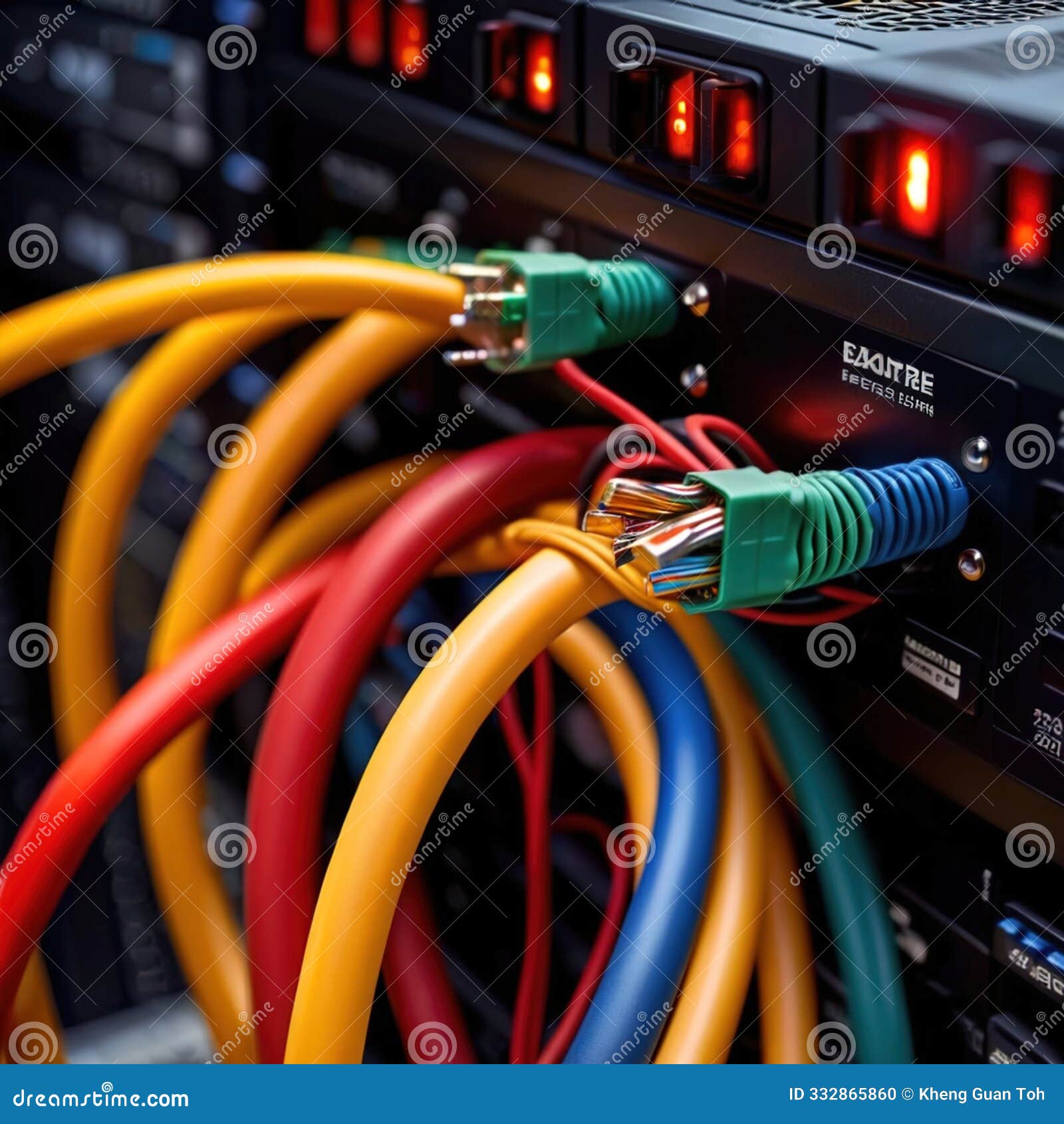 Network Cables Used in Data Center. Stock Illustration - Illustration ...