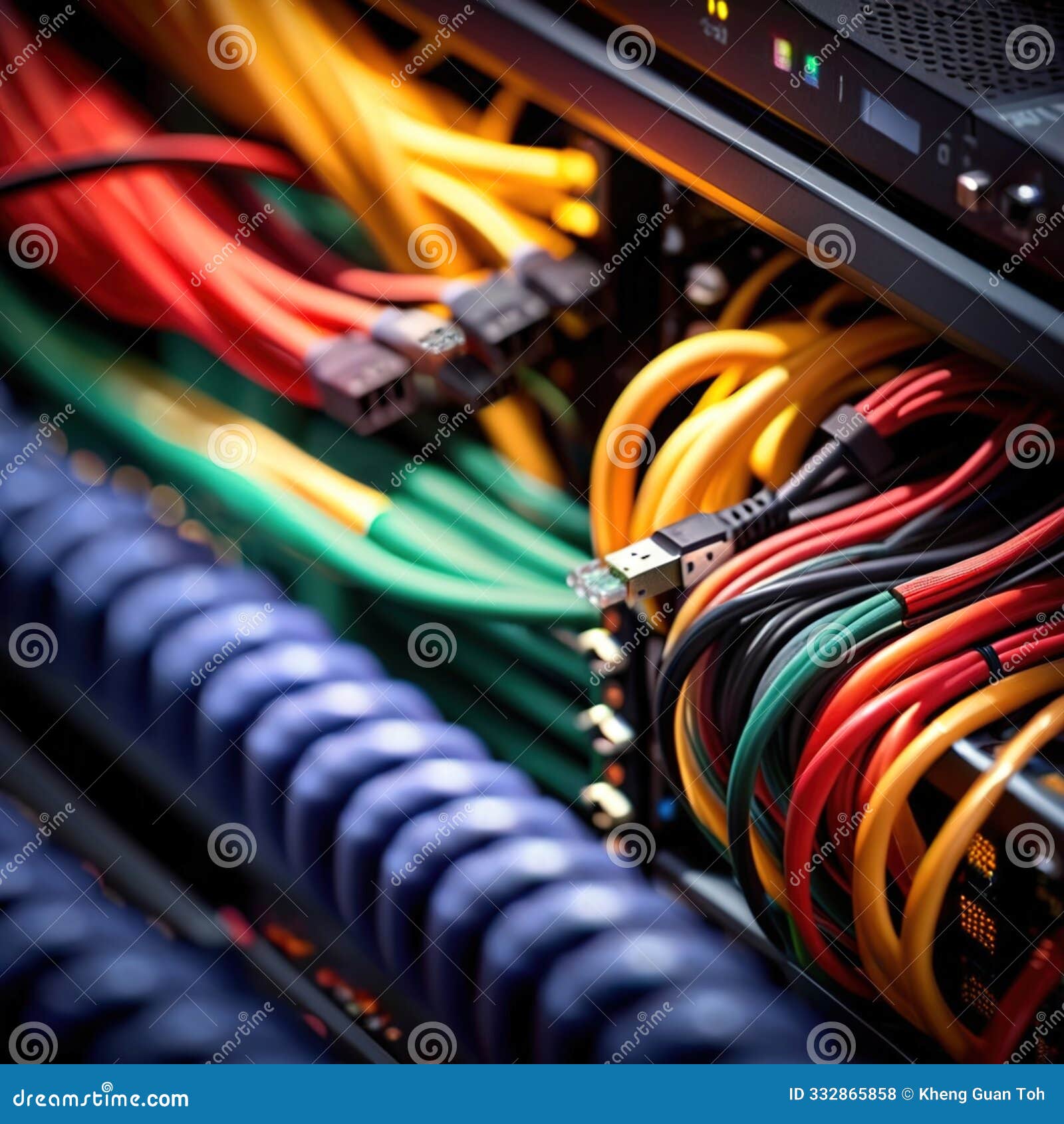 Network Cables Used in Data Center. Stock Illustration - Illustration ...