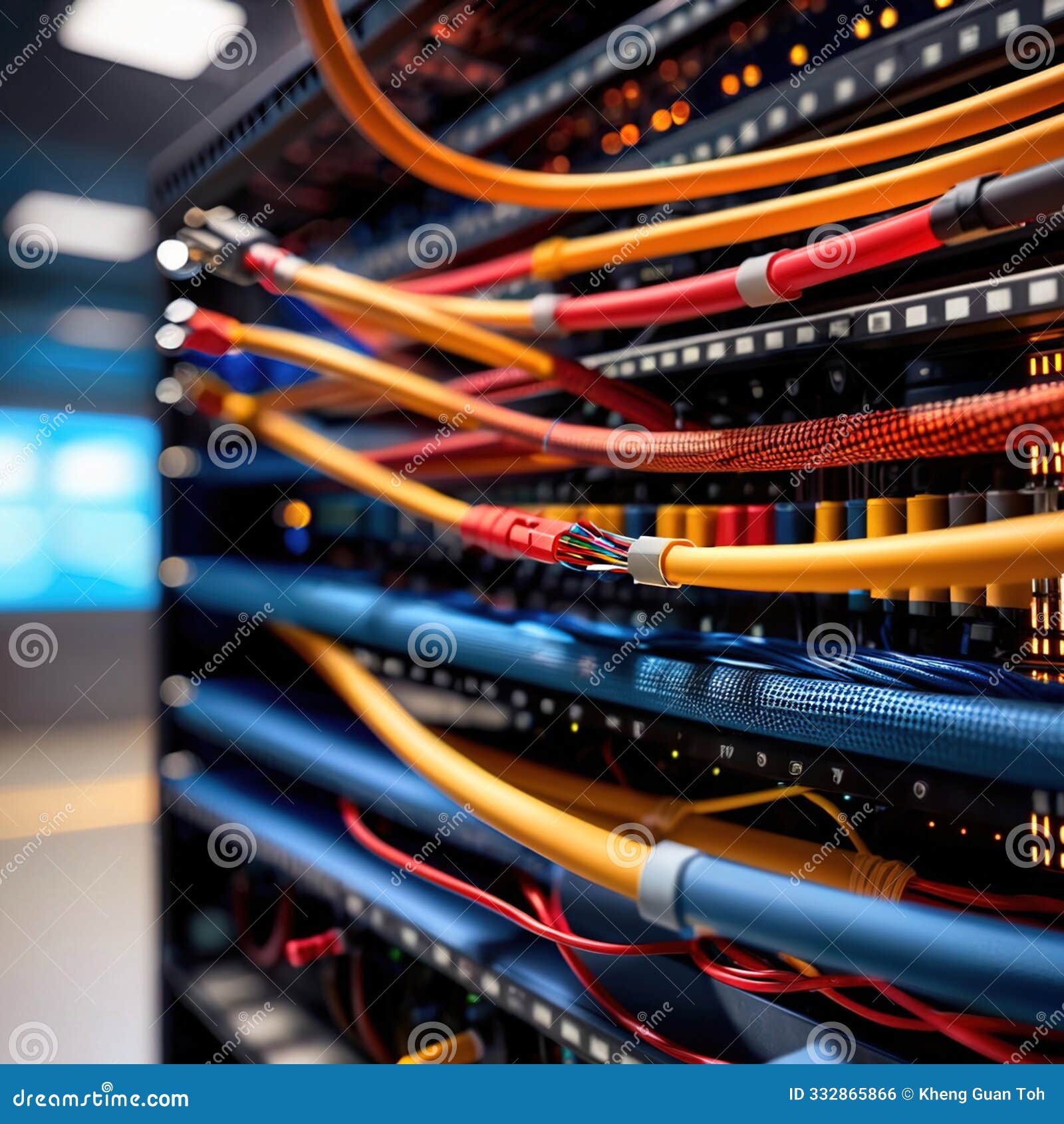 Network Cables Used in Data Center. Stock Illustration - Illustration ...