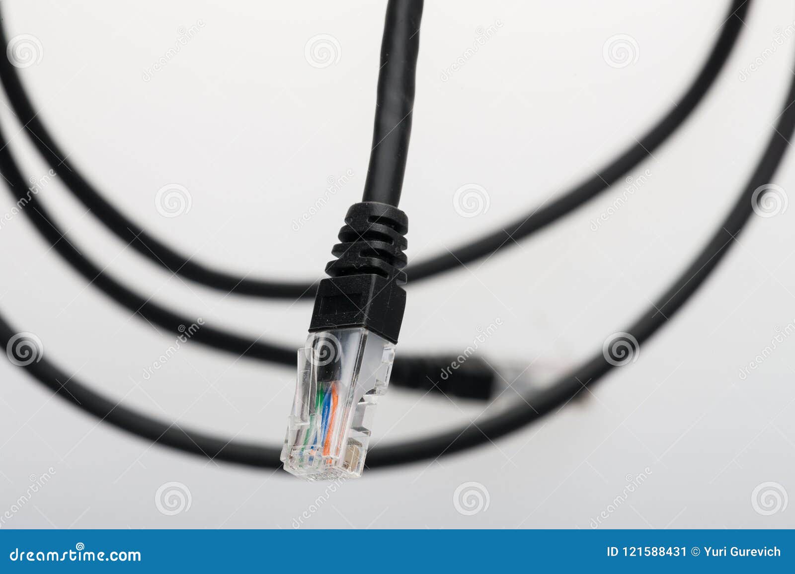 Network Cables RG-45 Network Connection Connectors Close-up Stock Image ...