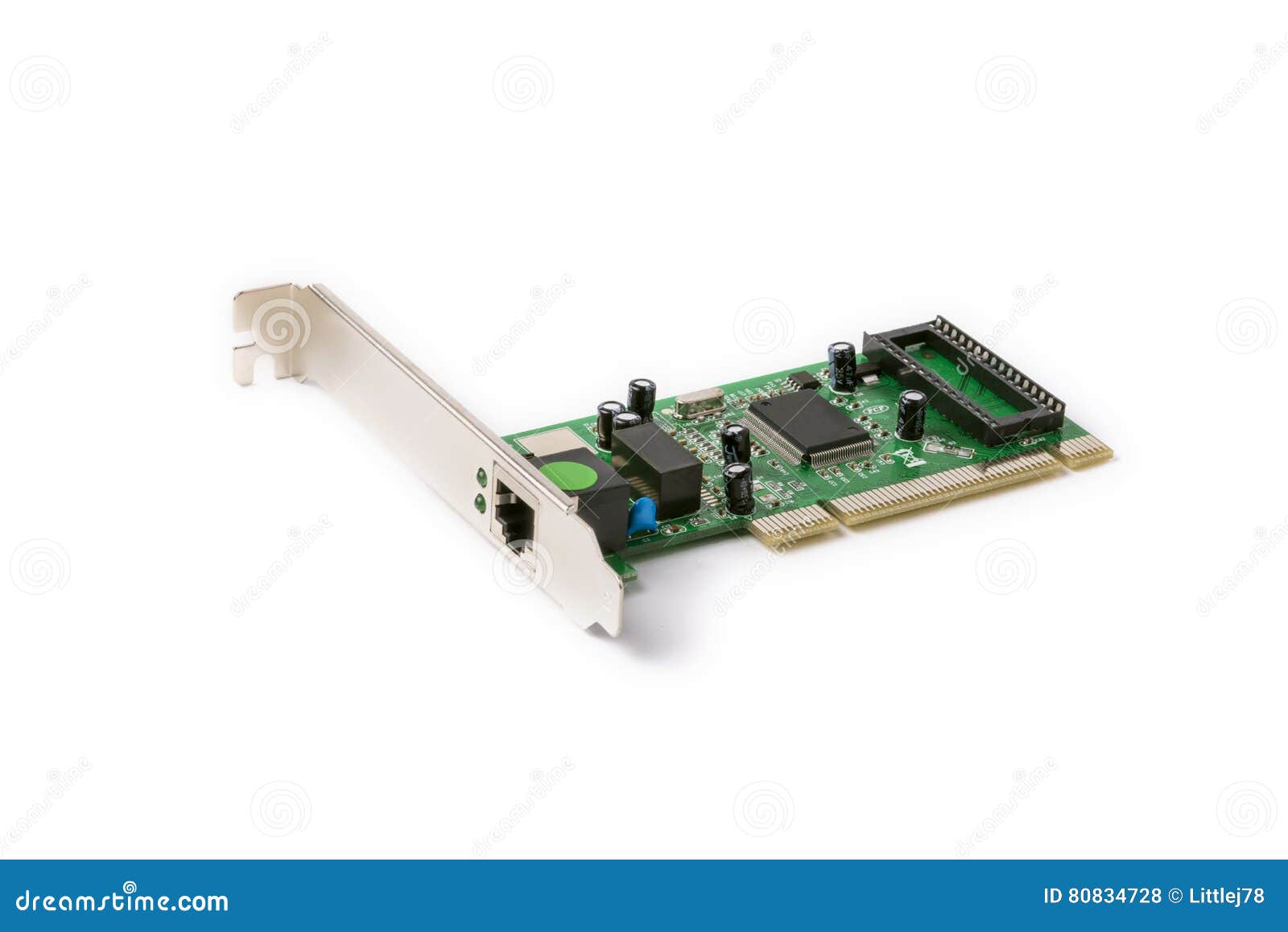 Network Card for Computer on a White Background Stock Photo - Image of ...