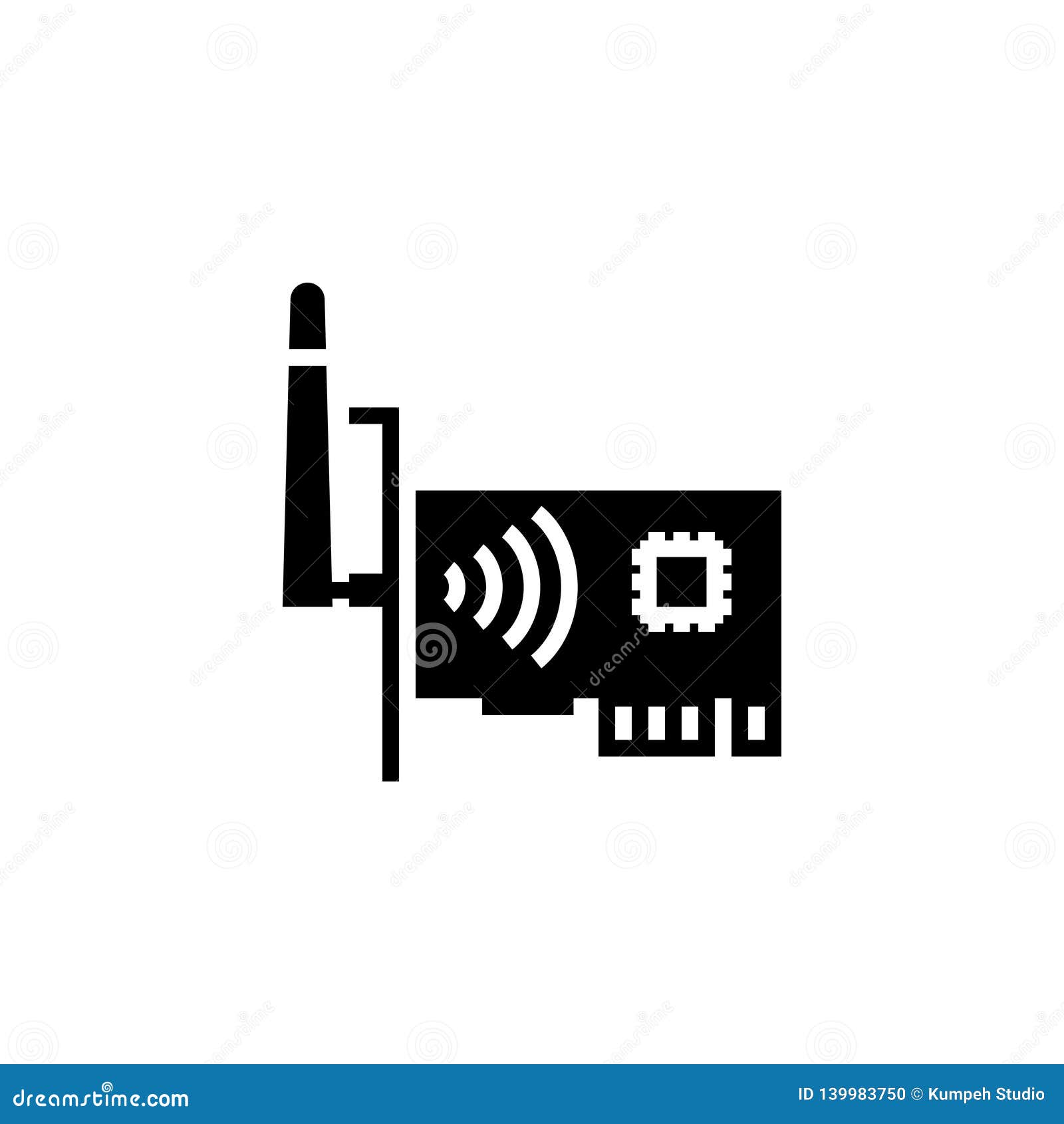 Network Card Icon Glyph or Solid Style Vector Illustration Stock Vector ...
