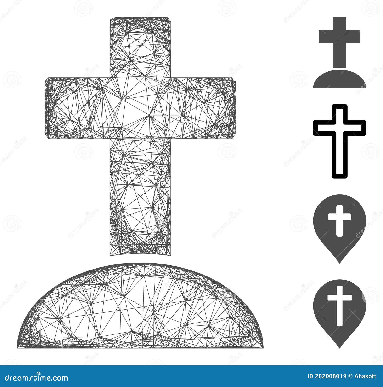 Network Cemetery Cross Vector Mesh Stock Illustration - Illustration of ...
