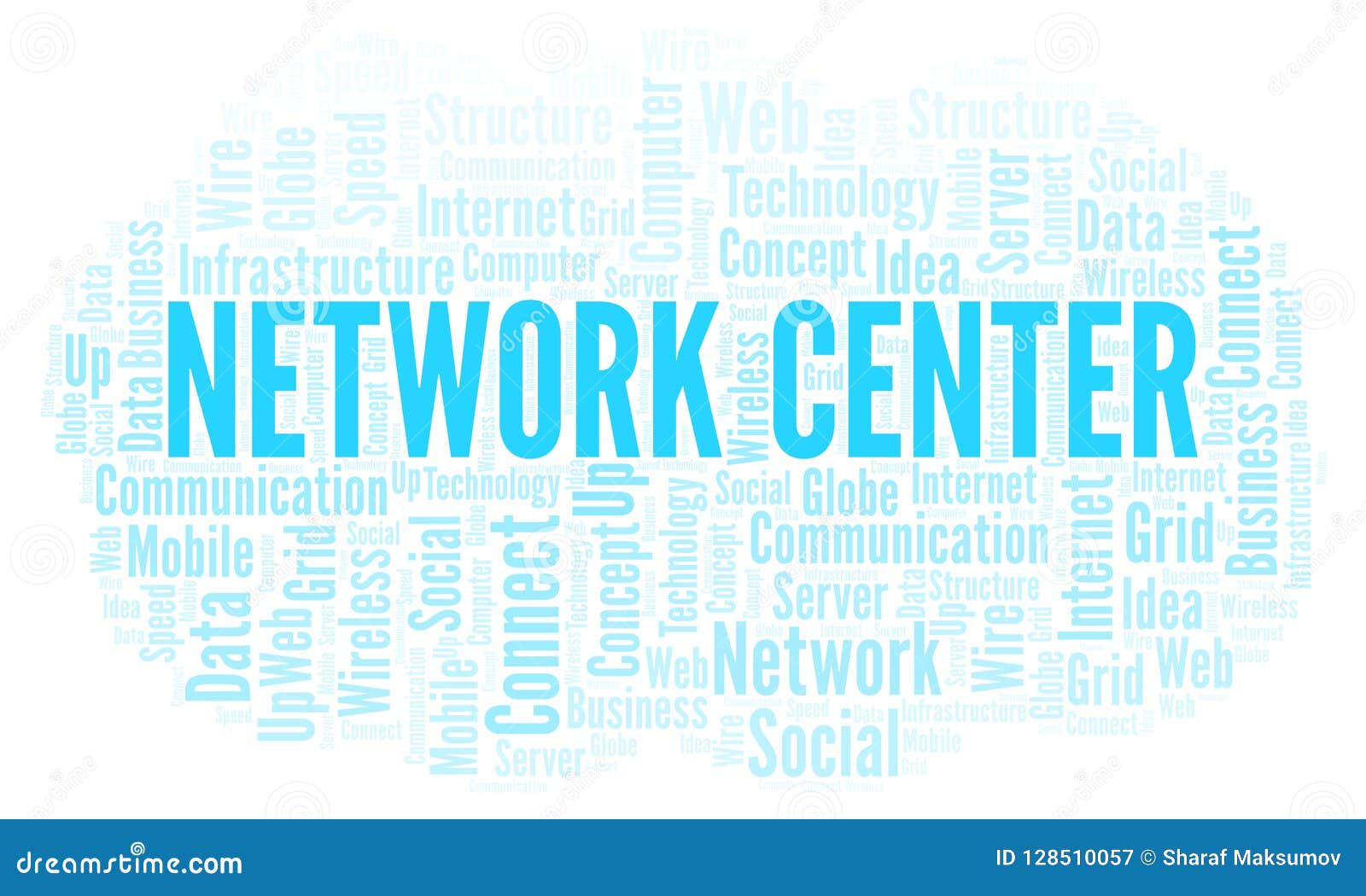 Network Center word cloud. stock illustration. Illustration of center ...