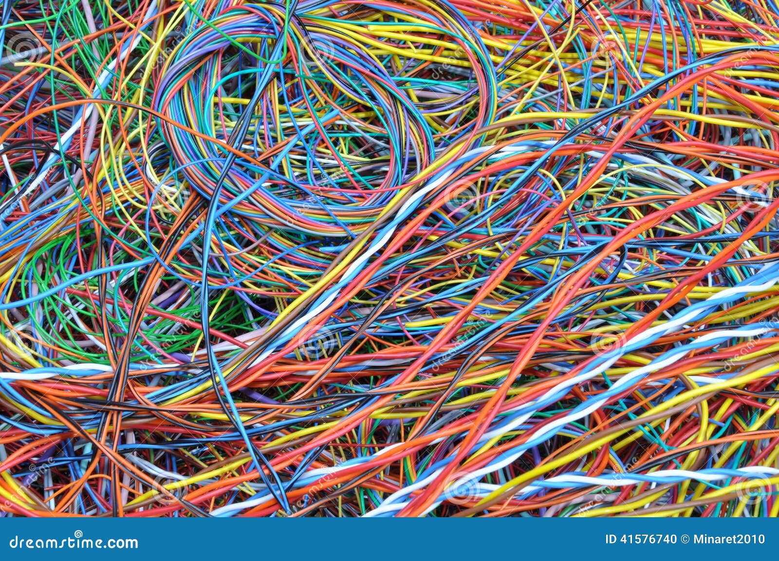 Network Chaos of Colorful Computer Cables Stock Photo - Image of ...