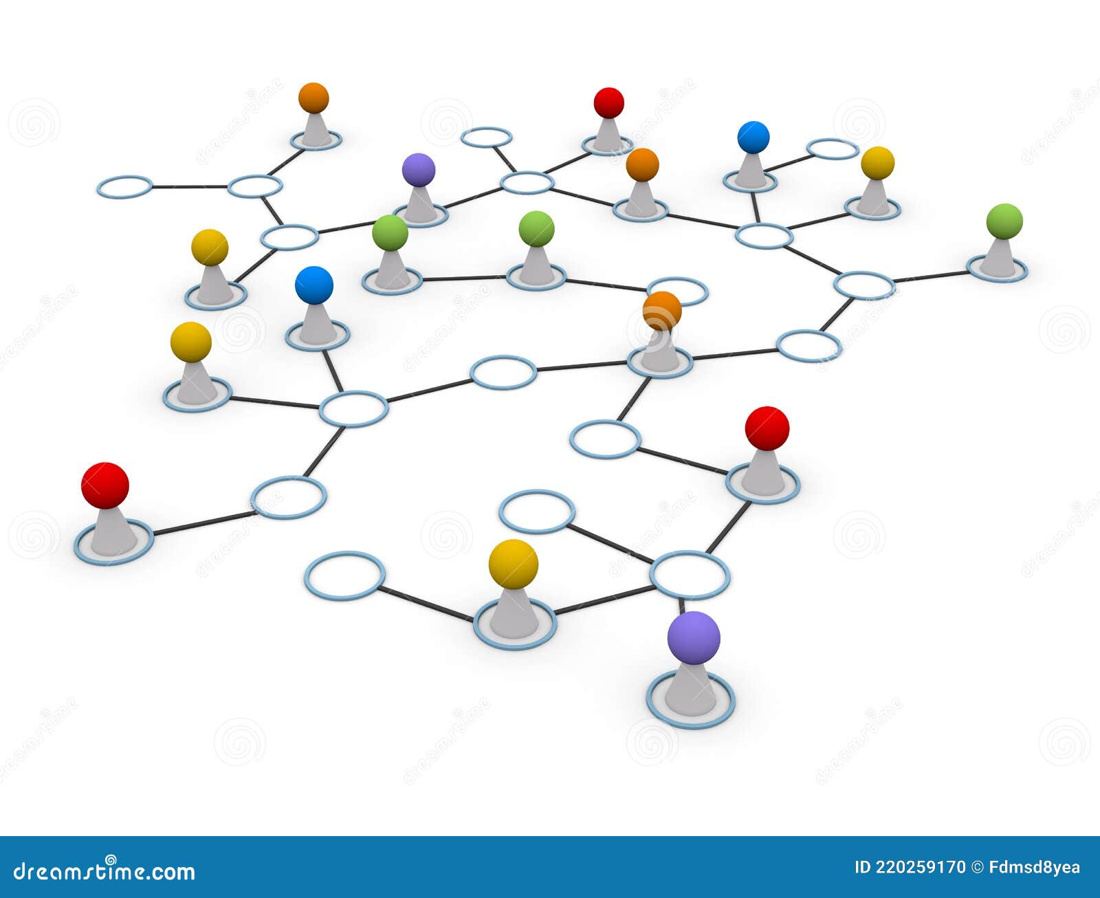 Network with circles stock illustration. Illustration of circle - 220259170