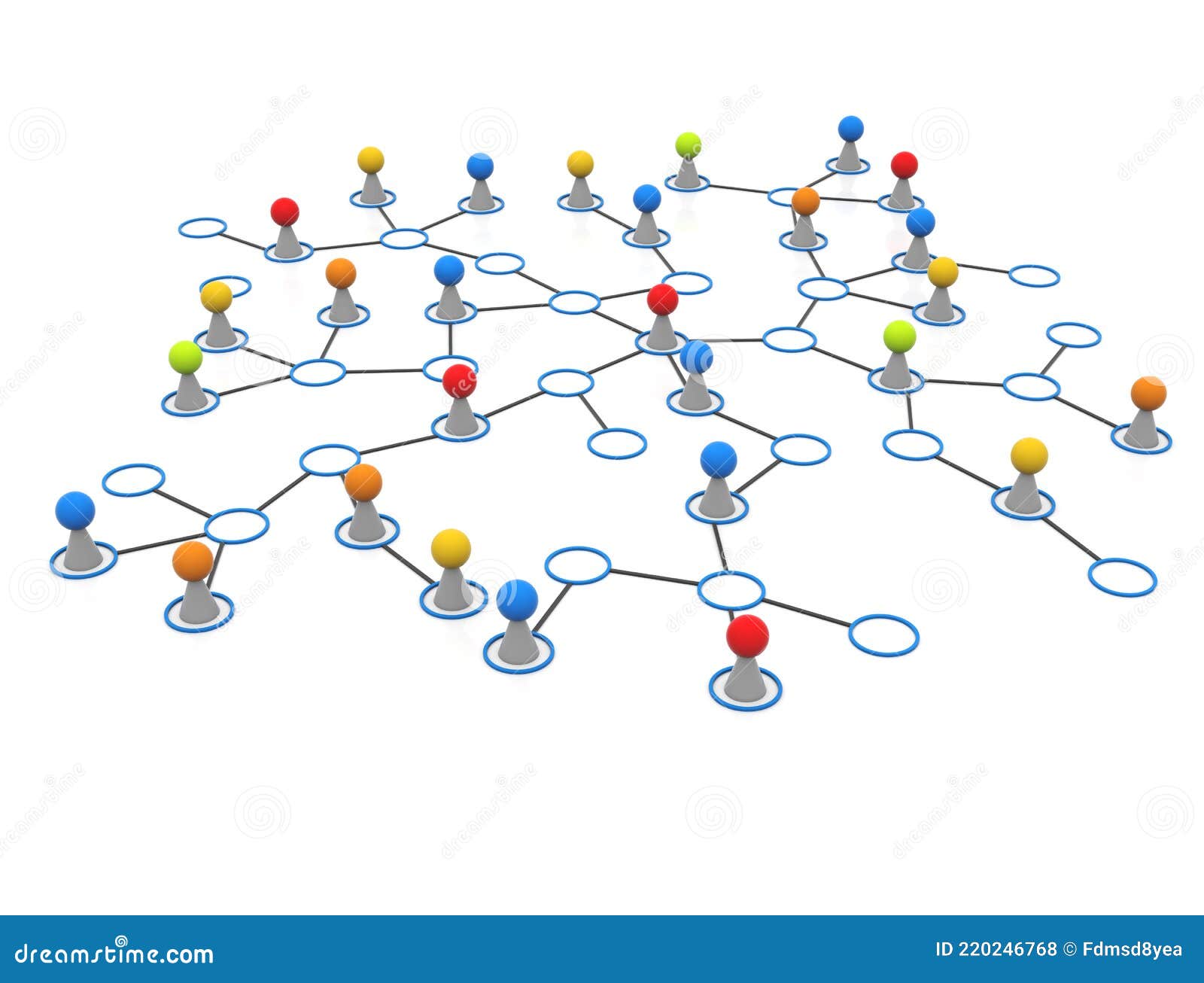 Network with circles stock illustration. Illustration of team - 220246768