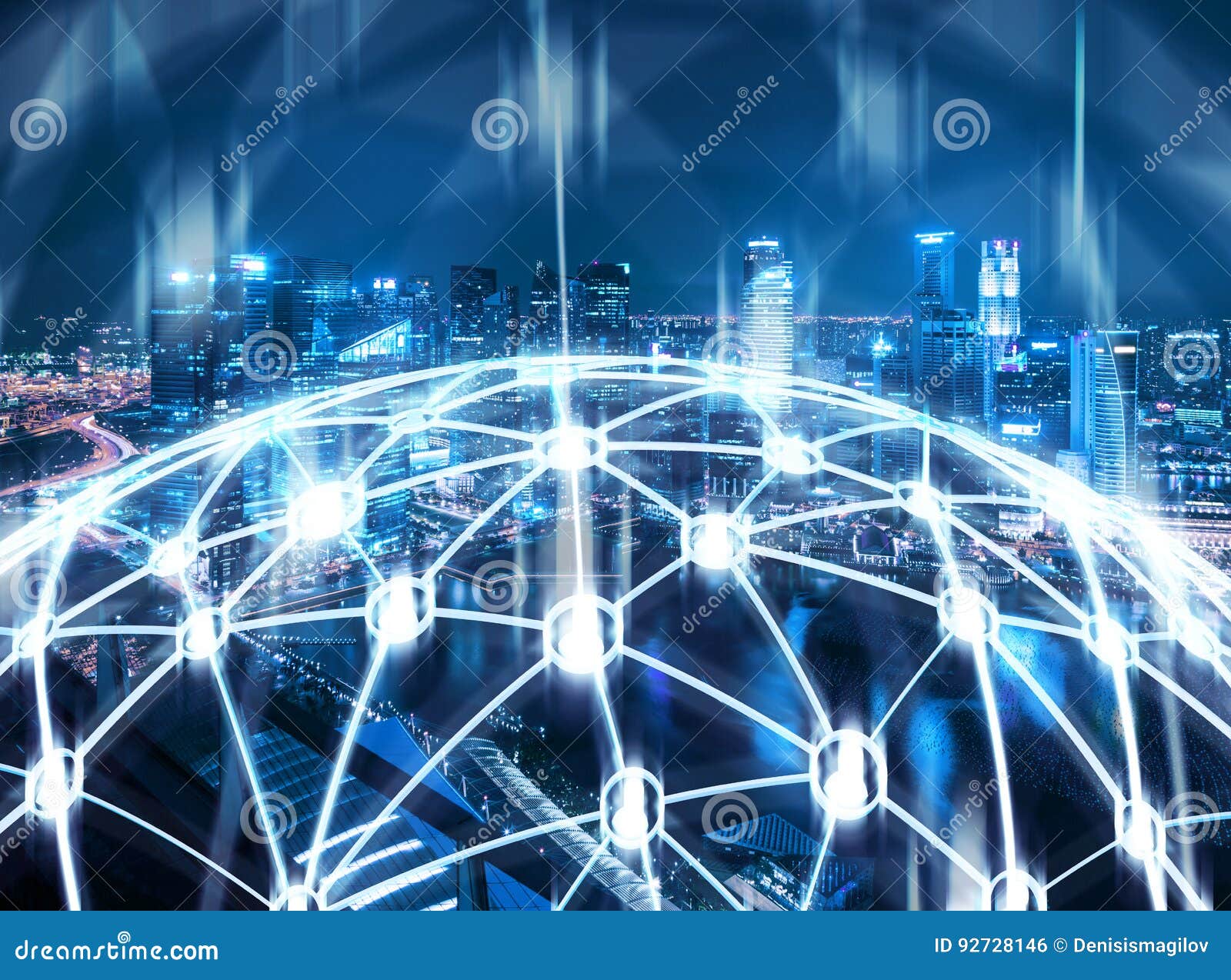 Network and a city stock photo. Image of circuit, data - 92728146