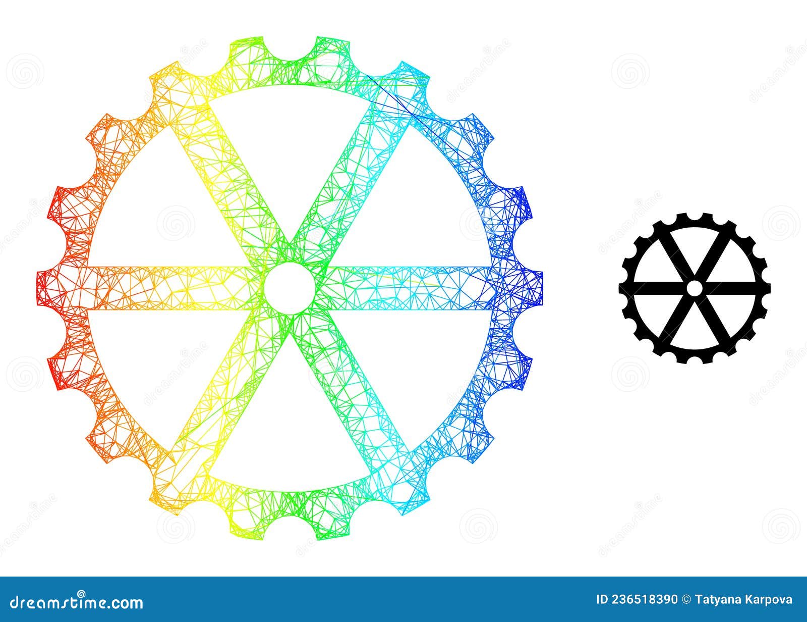 Network Clock Wheel Mesh Icon with Spectrum Gradient Stock Vector ...