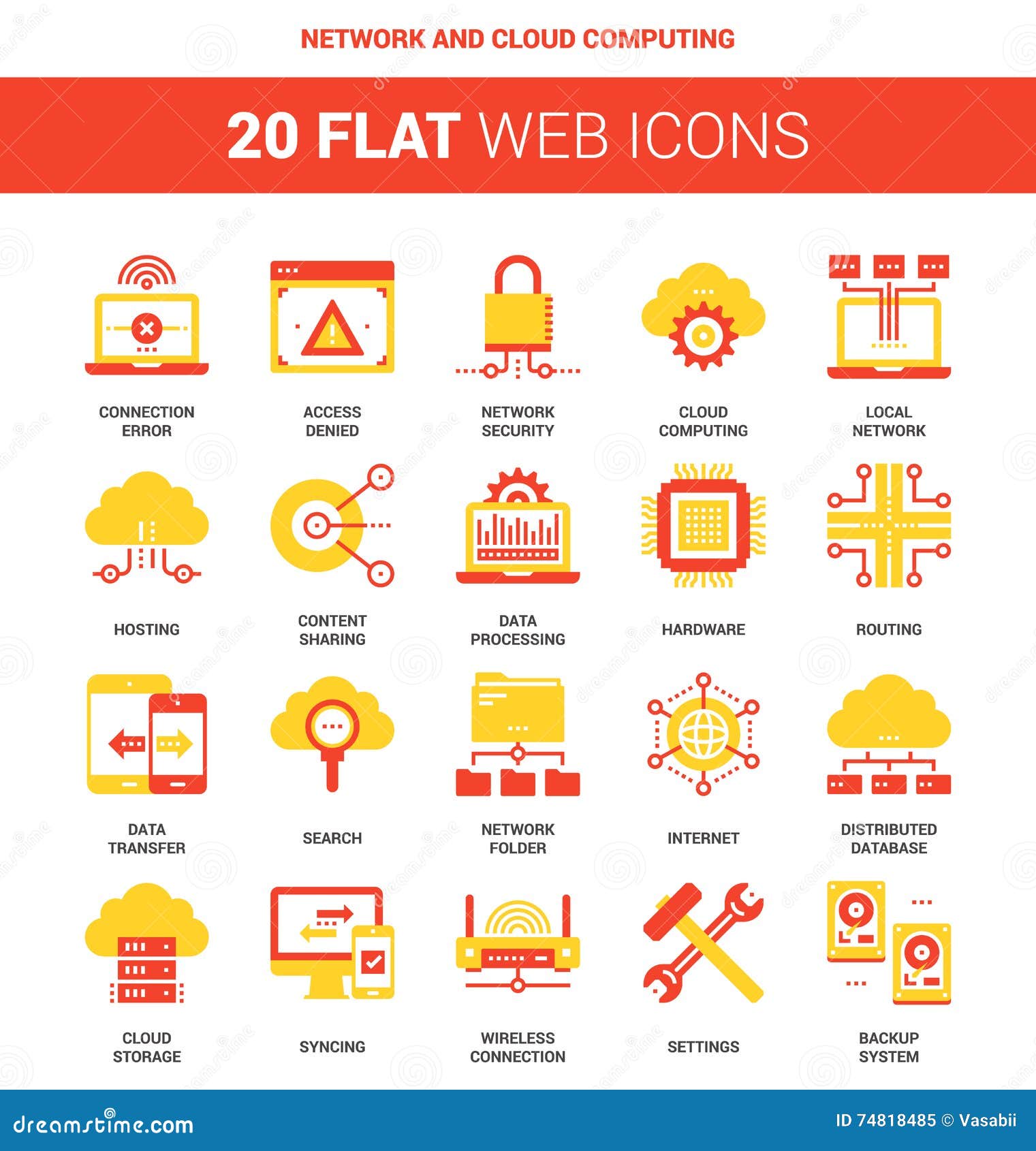Network and Cloud Computing Stock Vector - Illustration of desktop, access: 74818485