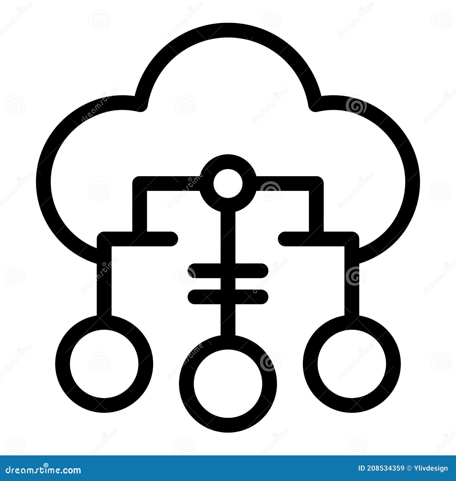 Network Cloud Icon, Outline Style Stock Vector - Illustration of ...