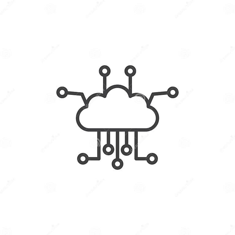 Network Cloud Icon Set. Internet Cloud Technology Vector Symbol ...