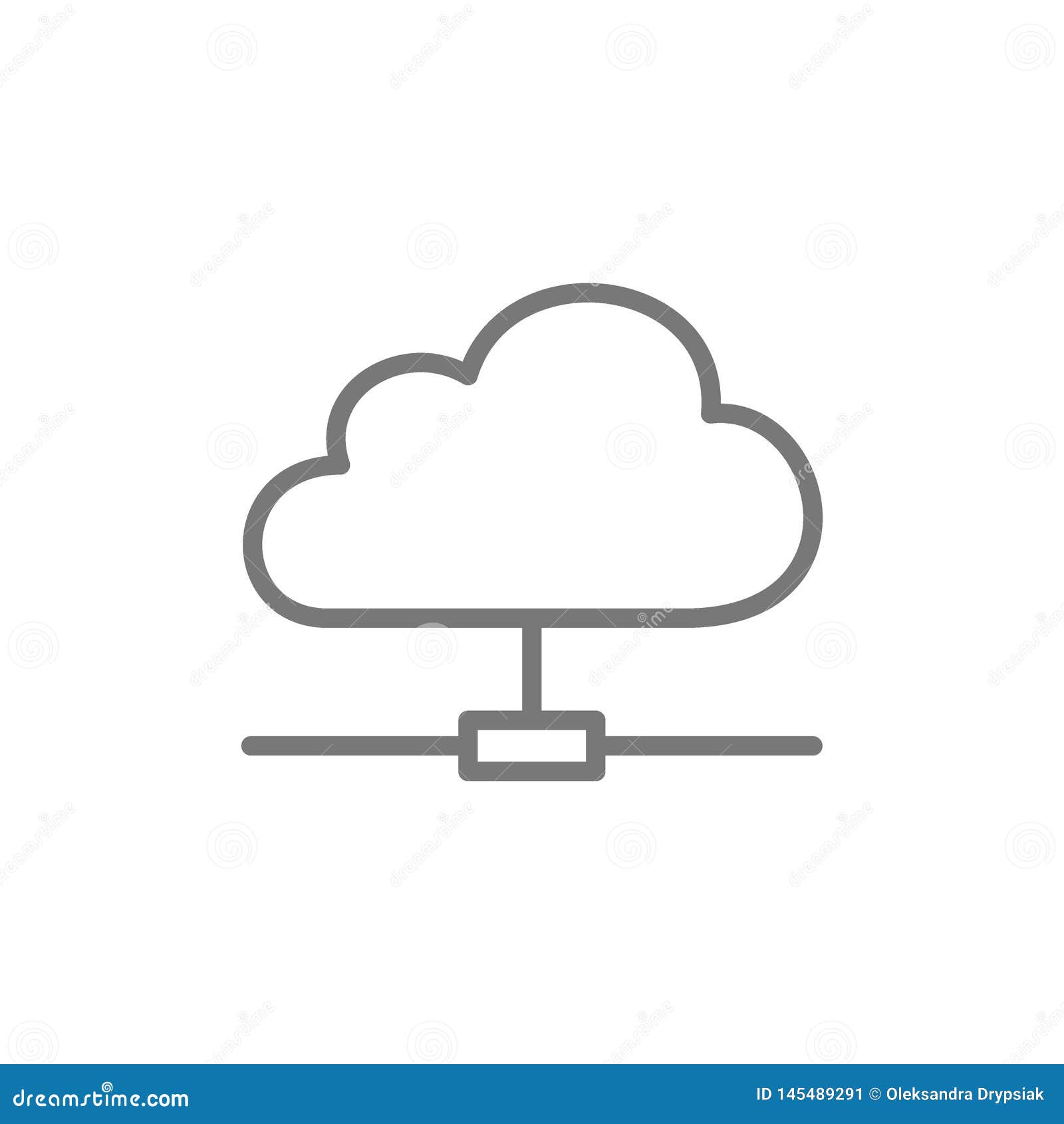 Network cloud line icon. stock vector. Illustration of server - 145489291